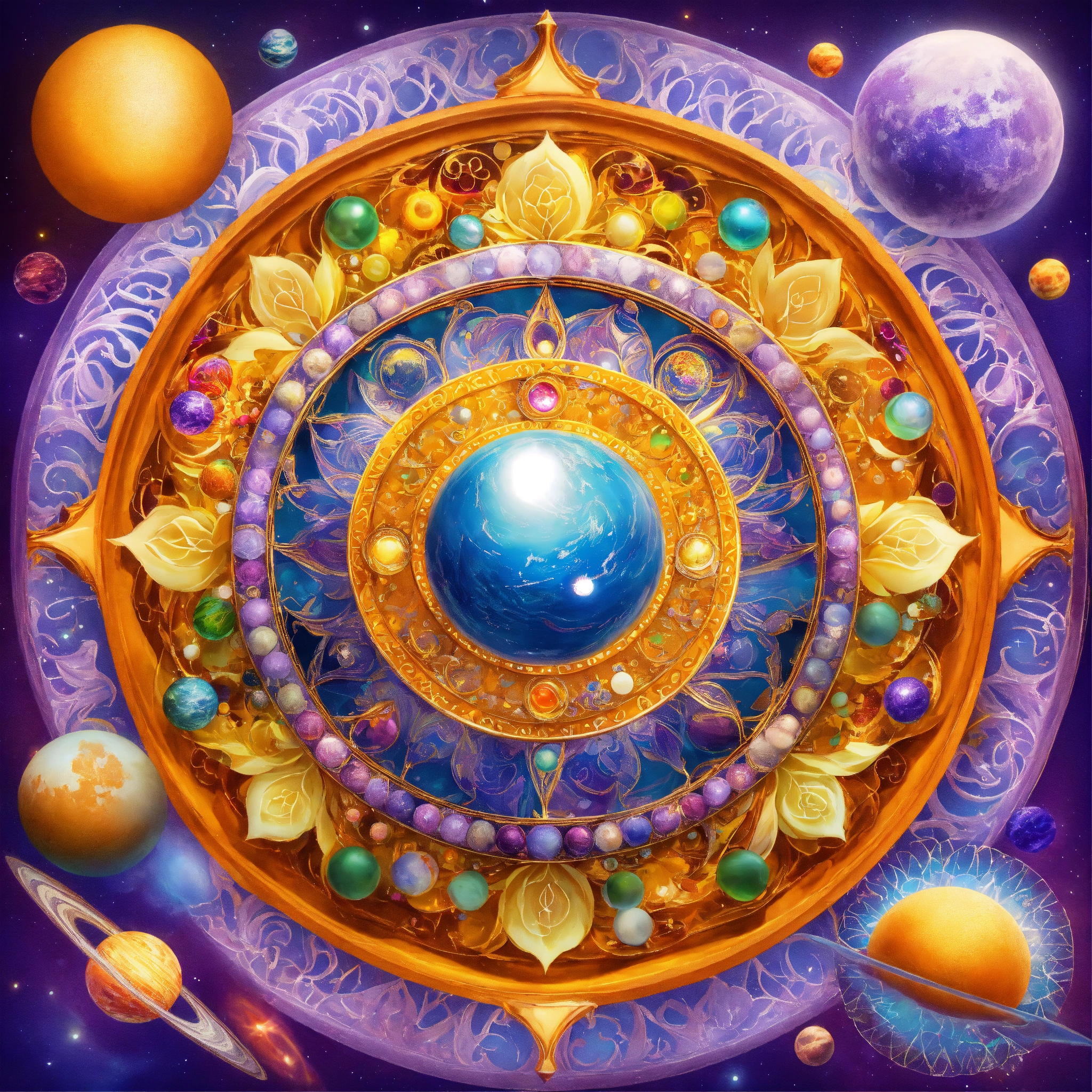 Lexica - Mandala, mandala, Mandala with multiples planets, clouds ...