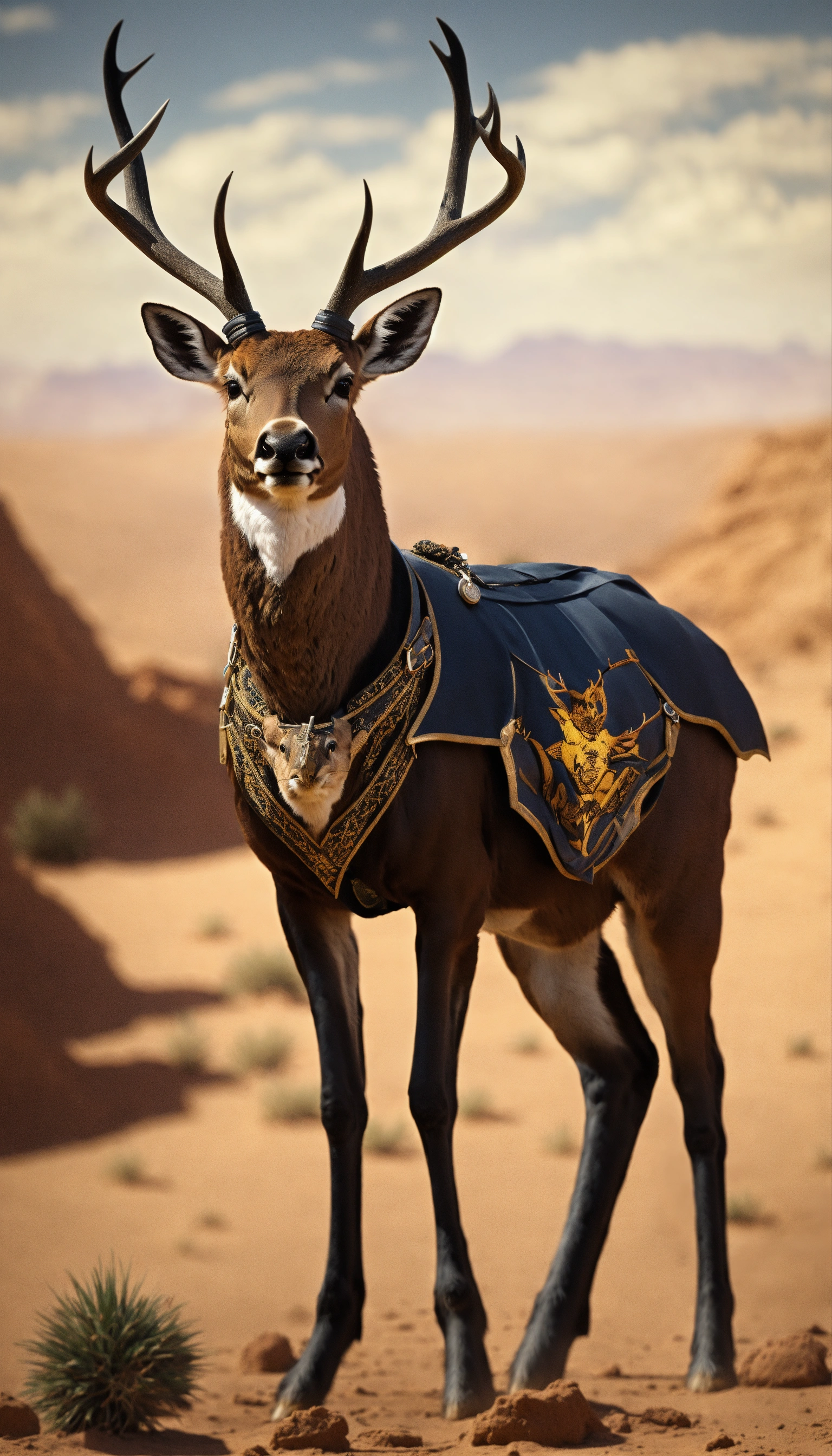 Lexica - Realistic, batman themmed deer, in the desert, amazing ...