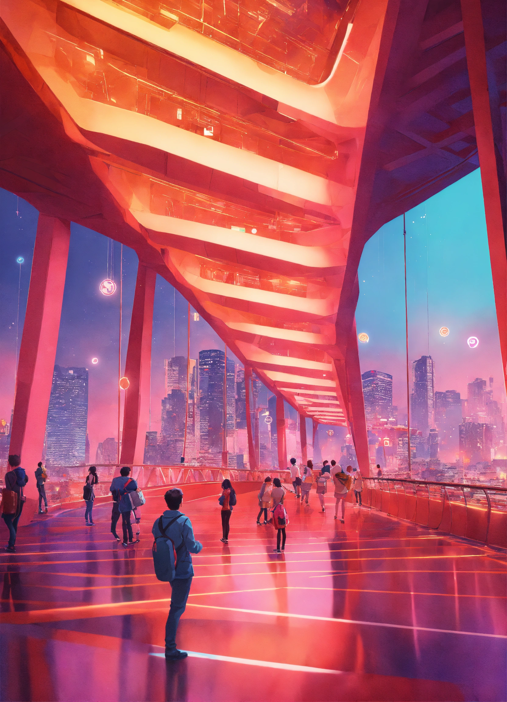 Lexica - Visualize a futuristic bridge, symbolizing connection and ...