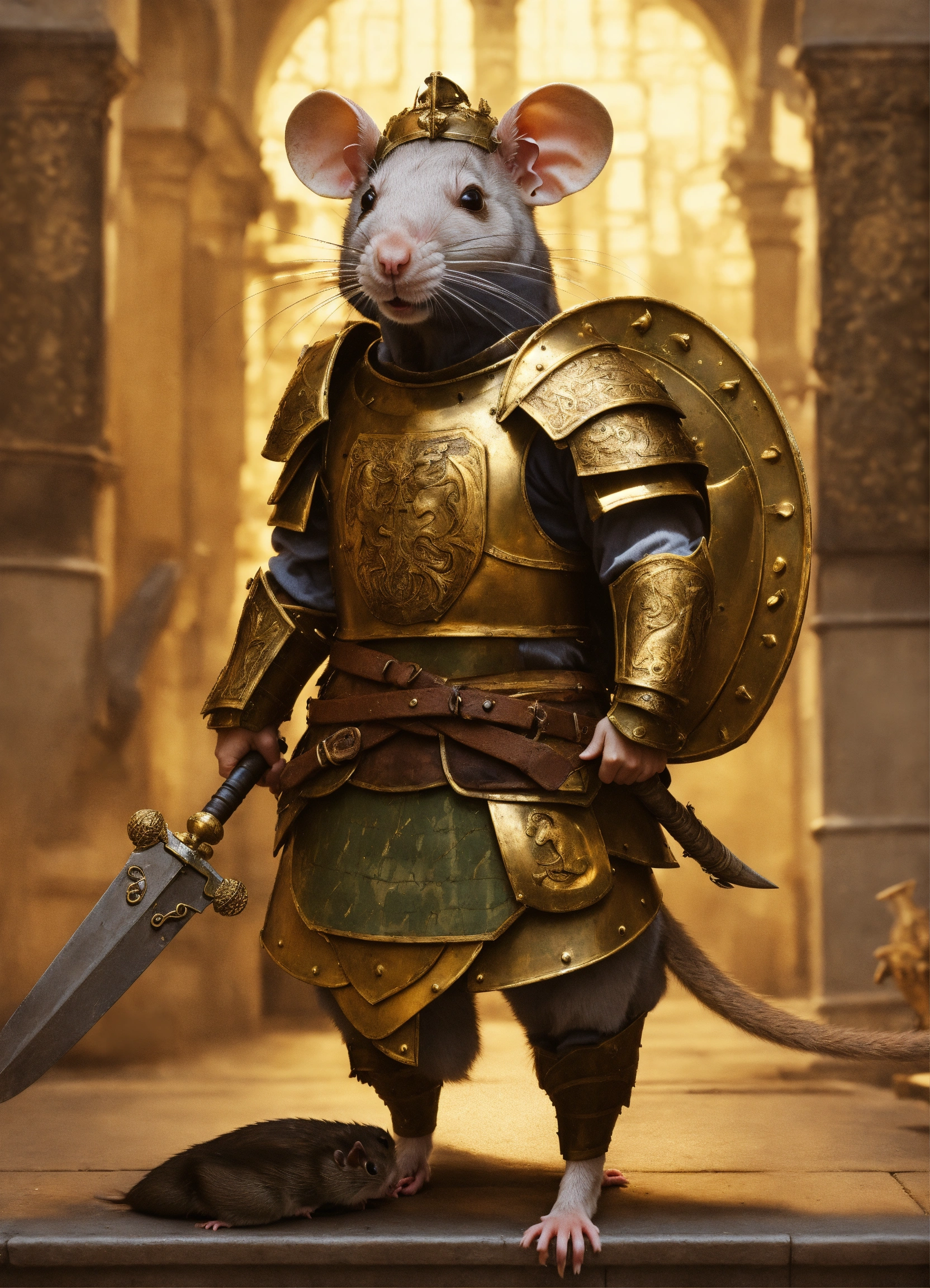 Lexica - Rat with a set of roman armor and weapons