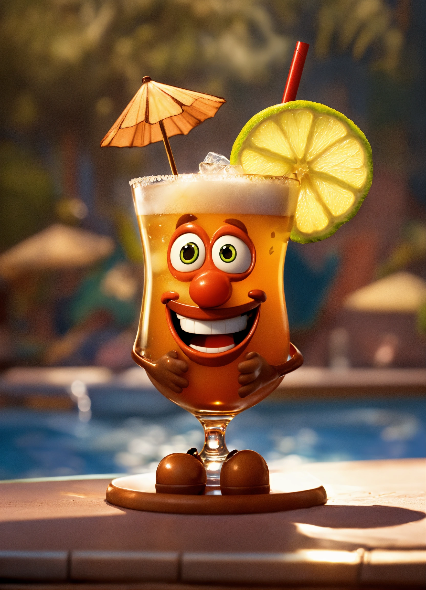 Lexica - Cartoon style, well shaded, smooth, pixar, Cuba libre cocktail ...