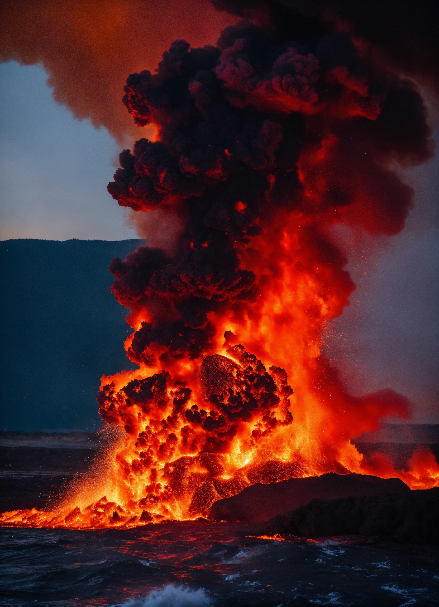 Lexica - Photo of a powerful eruption of fire resulting from water ...
