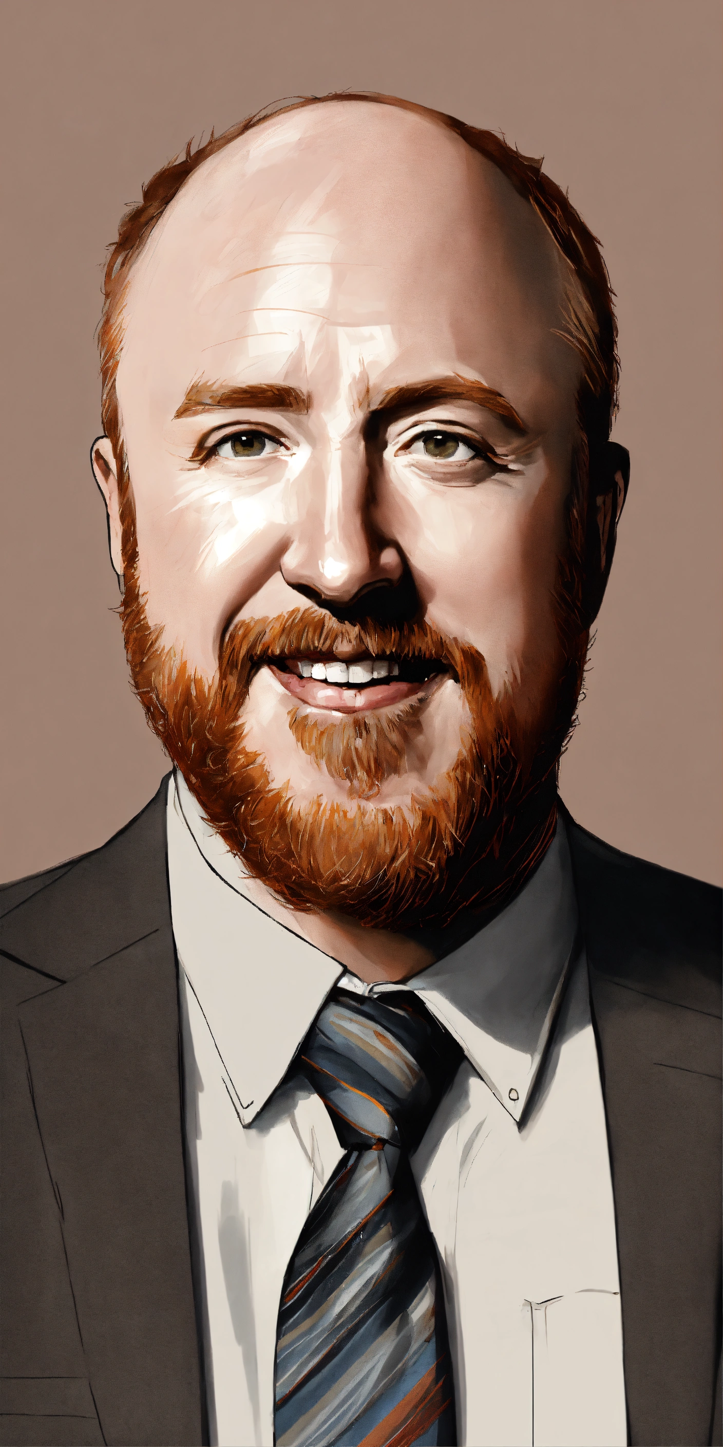 Lexica - Draw a half-length portrait of Louis C.K. with a smiling face ...