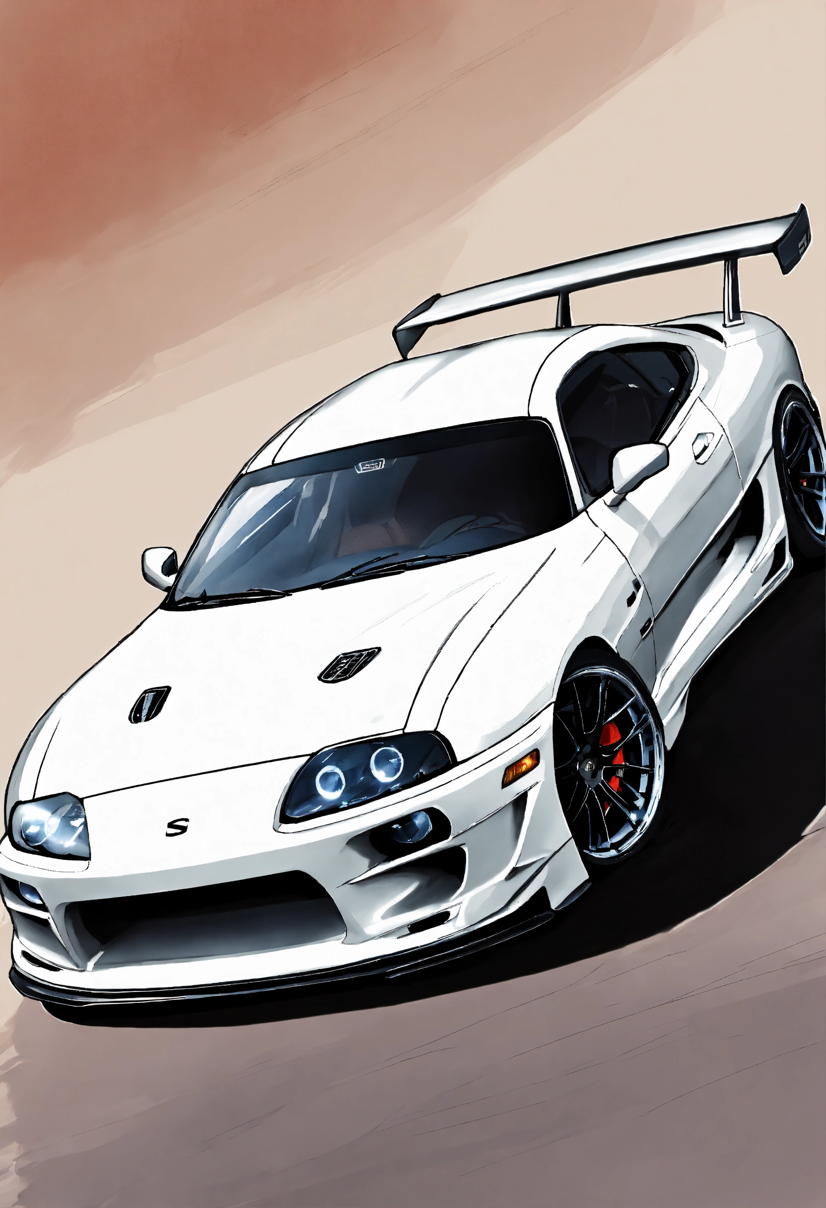 Lexica - Sketch simple drawing , white background, supra car
