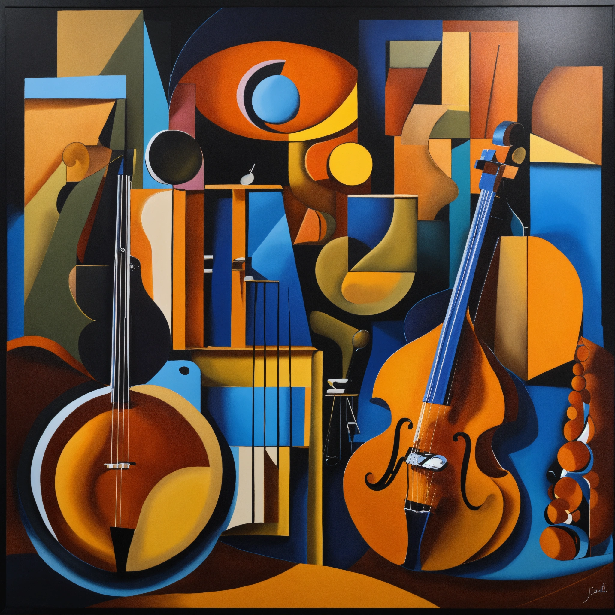 Lexica - Produce a electrifying 3D cubist-inspired painting of jazz ...