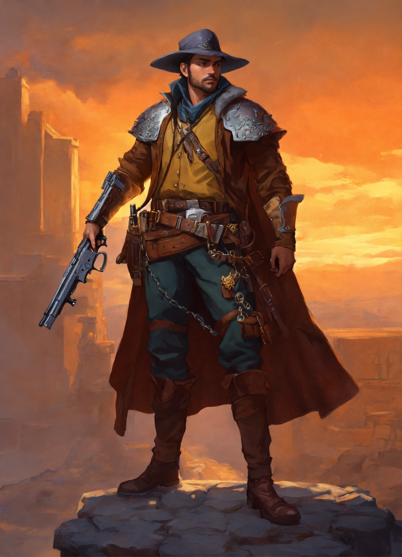 Lexica - Male human bounty hunter treasure seeker, with a dueling ...