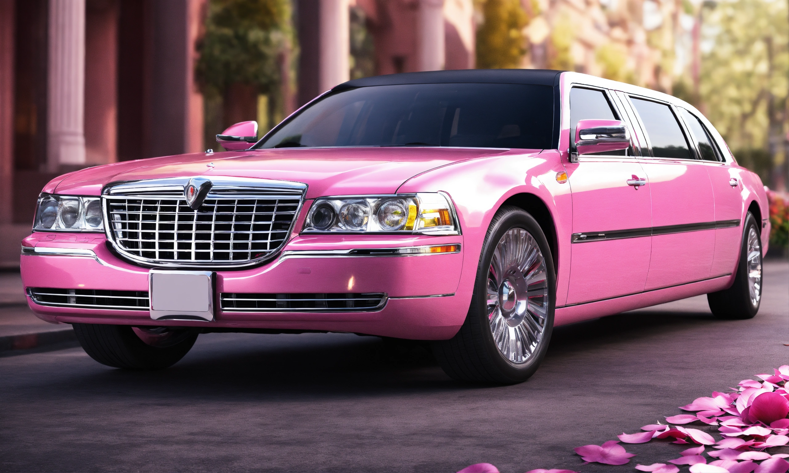 Lexica - Long pink limo, car rental, 3D, photo-realistic, 4K, high ...