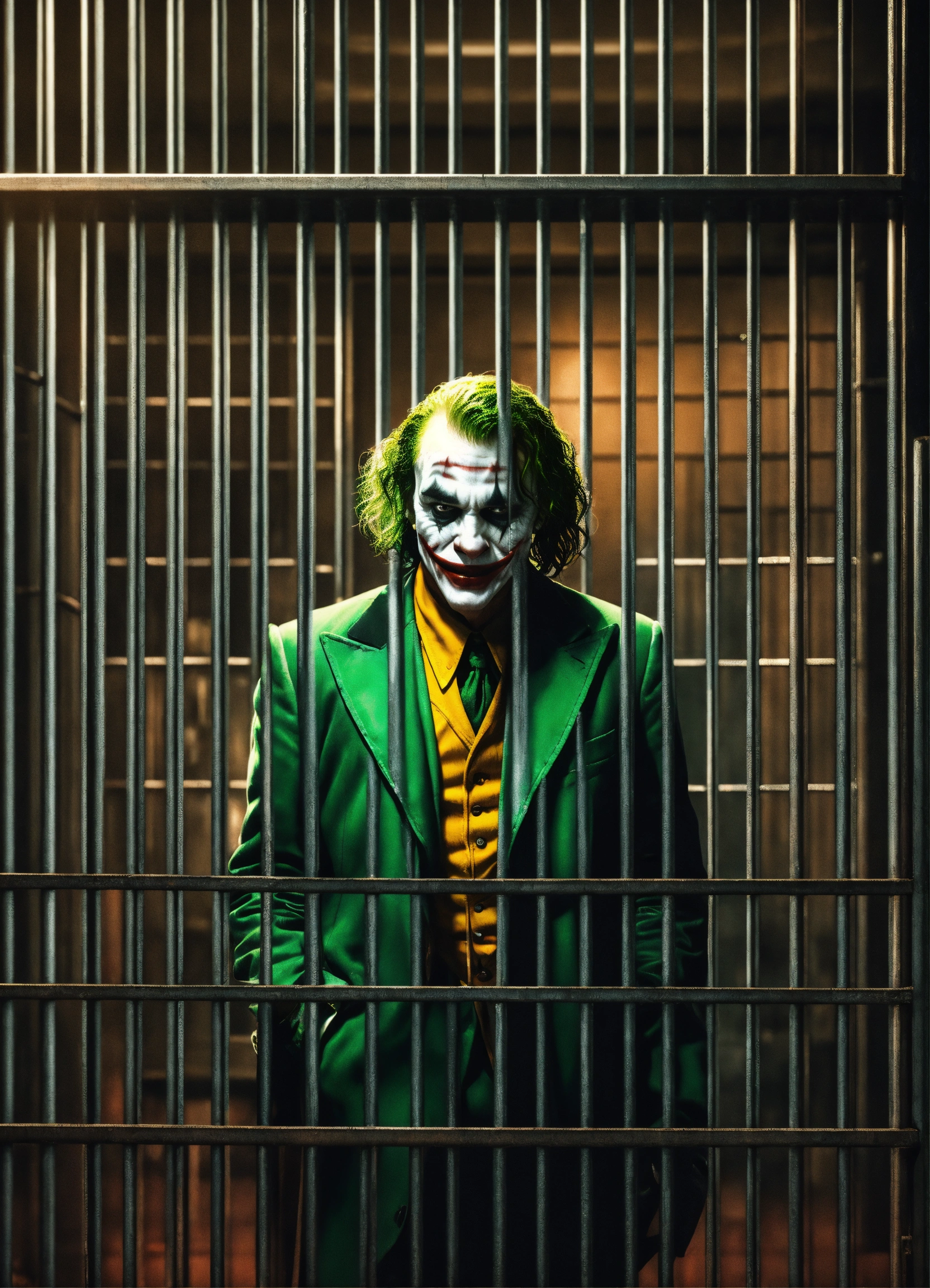 Lexica - The Joker's full body with hands behind his head is behind ...