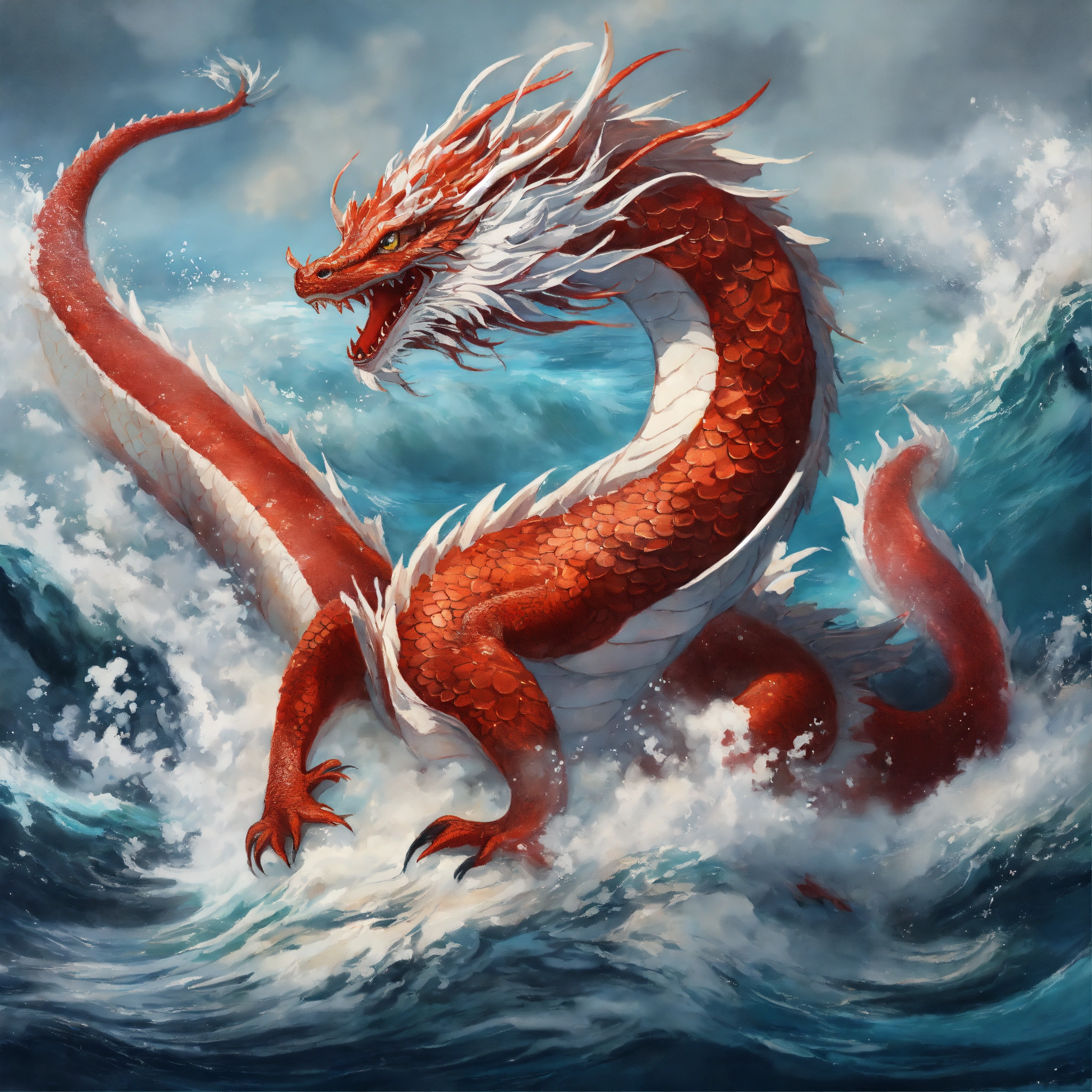 Lexica - Concept art of a powerful majestic traditional japanese water ...