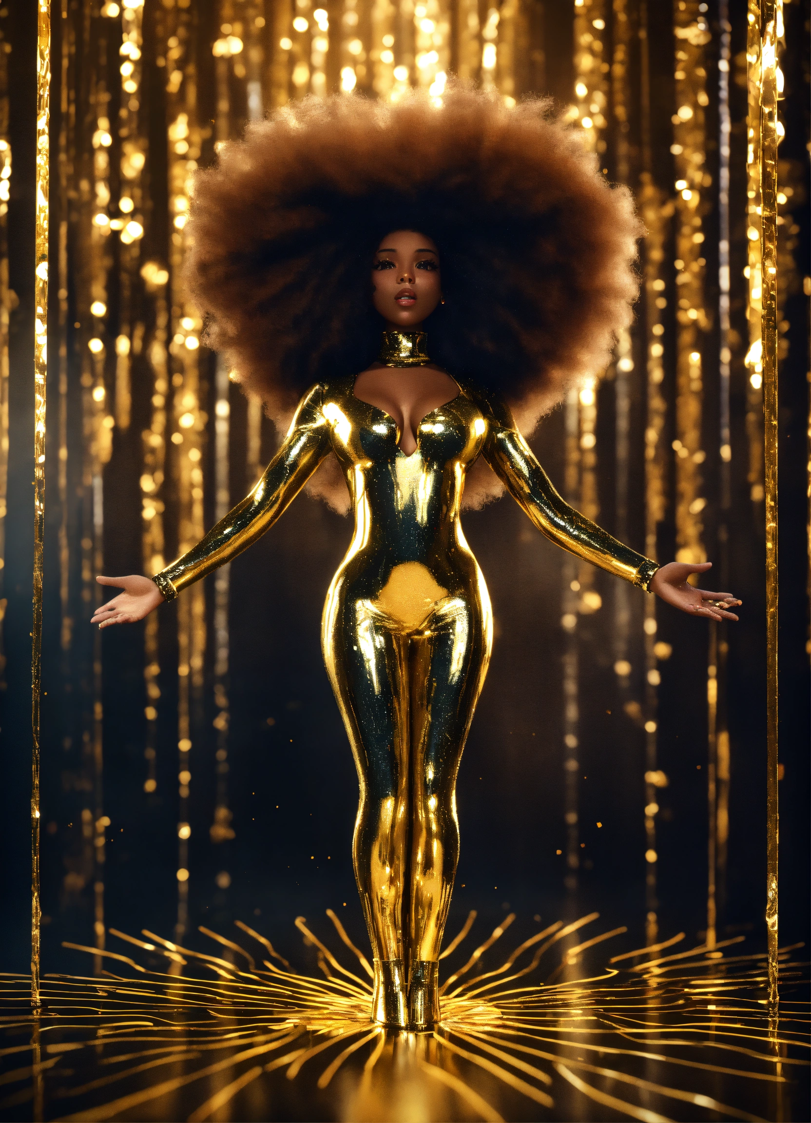 Lexica - 3d render of black woman with afro made entirely of glass ...