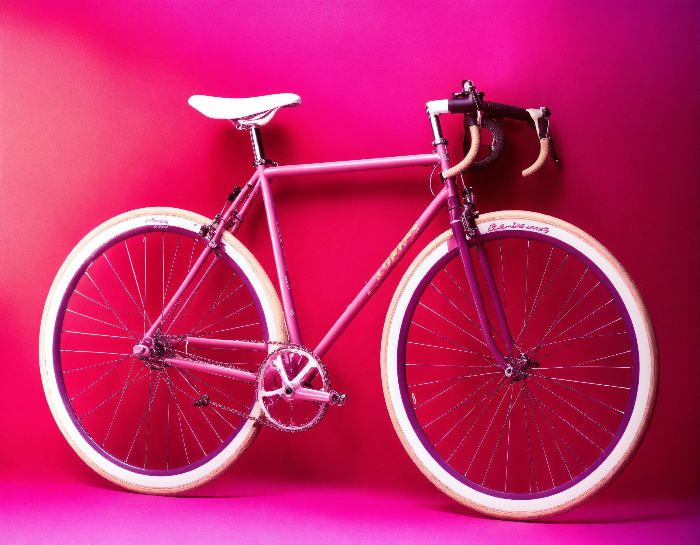 Lexica - 1970s Single speed racer bicycle muted mauve hues low angle 45 ...