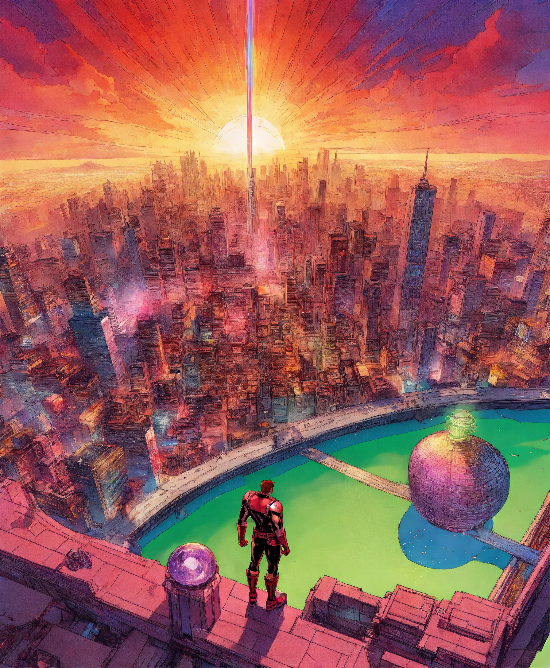 Lexica - X men rouge deity prismatic city skyline