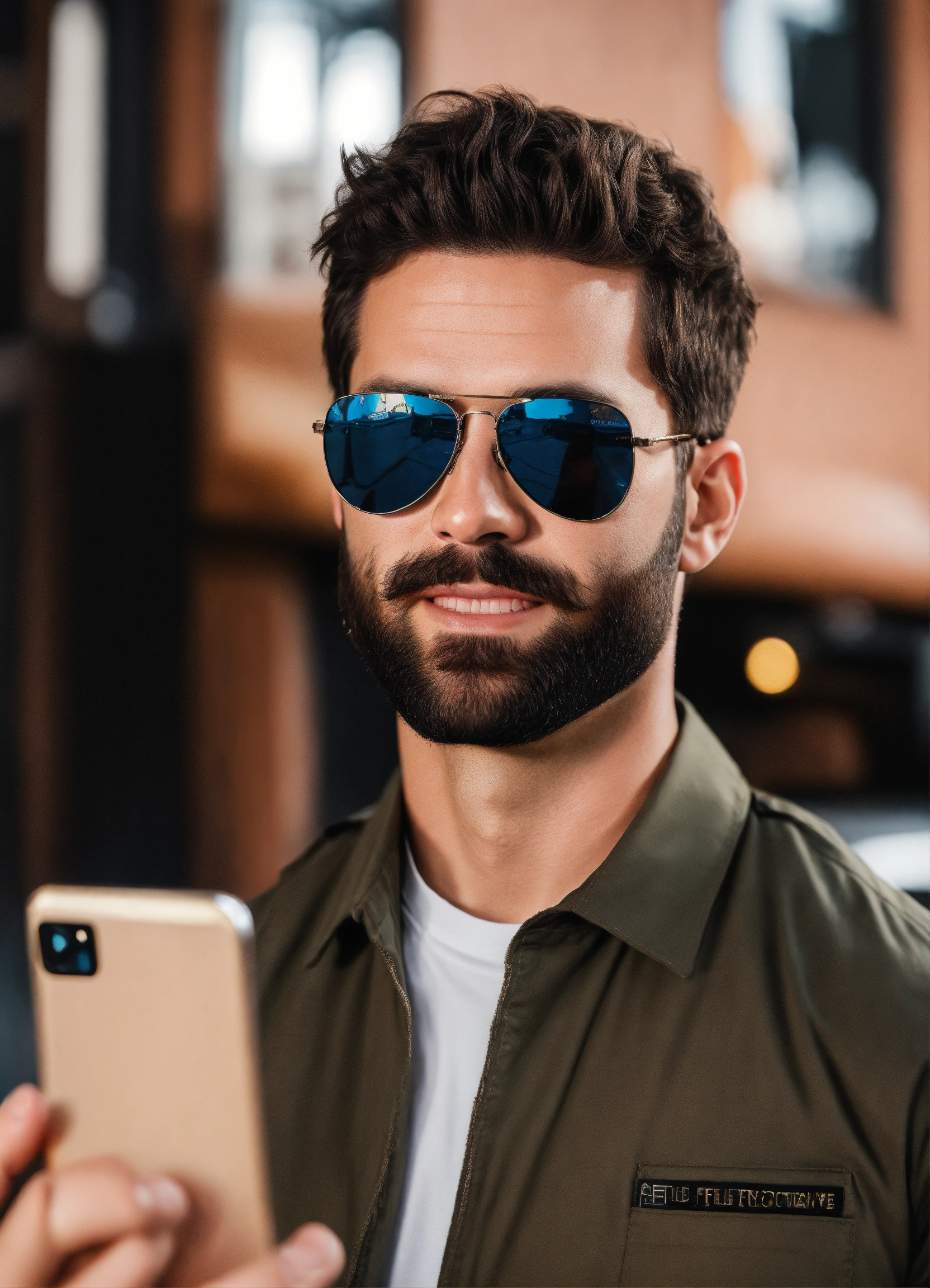 Lexica - FBI agent who is handsome taking a selfie with a slight beard ...