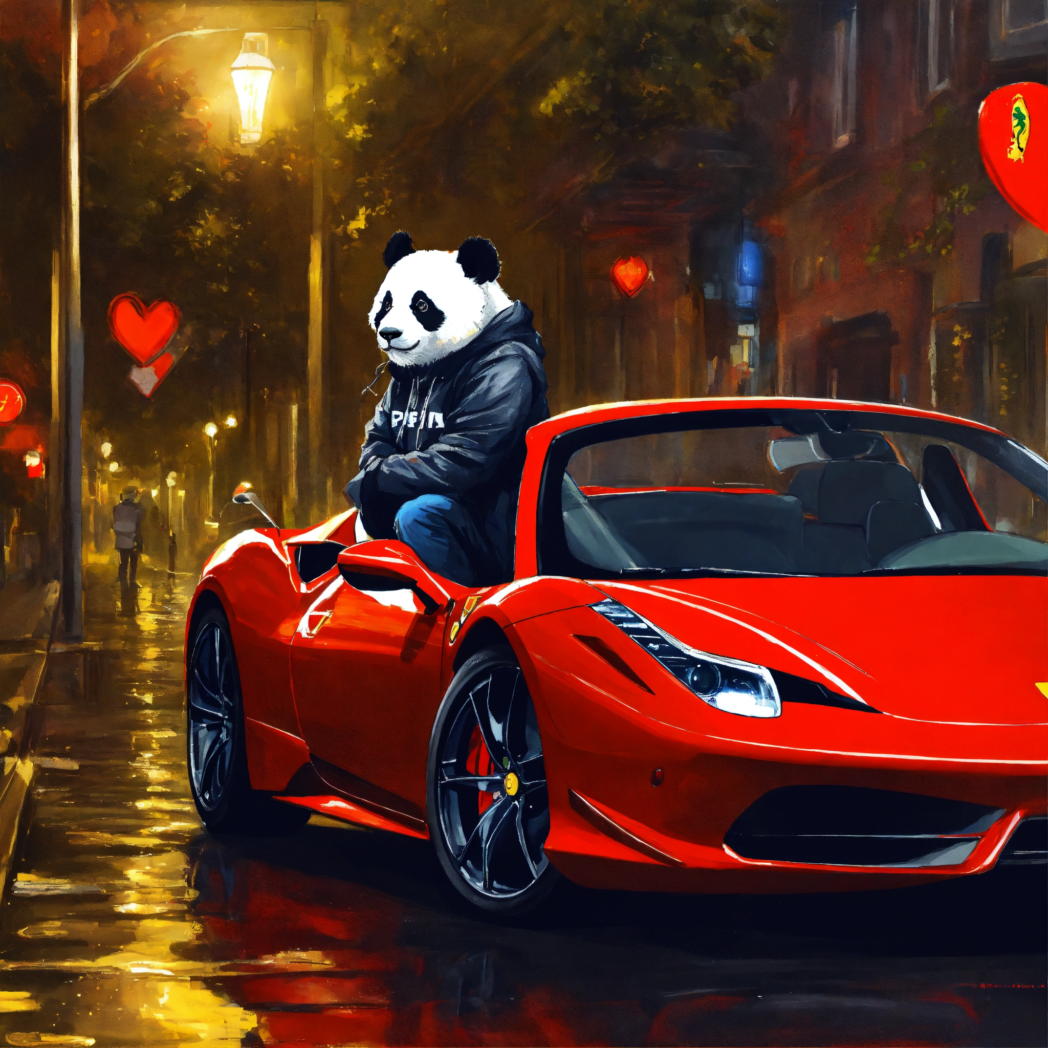 Lexica - Drawing of a panda with flow. wear a flat back cap. This one ...