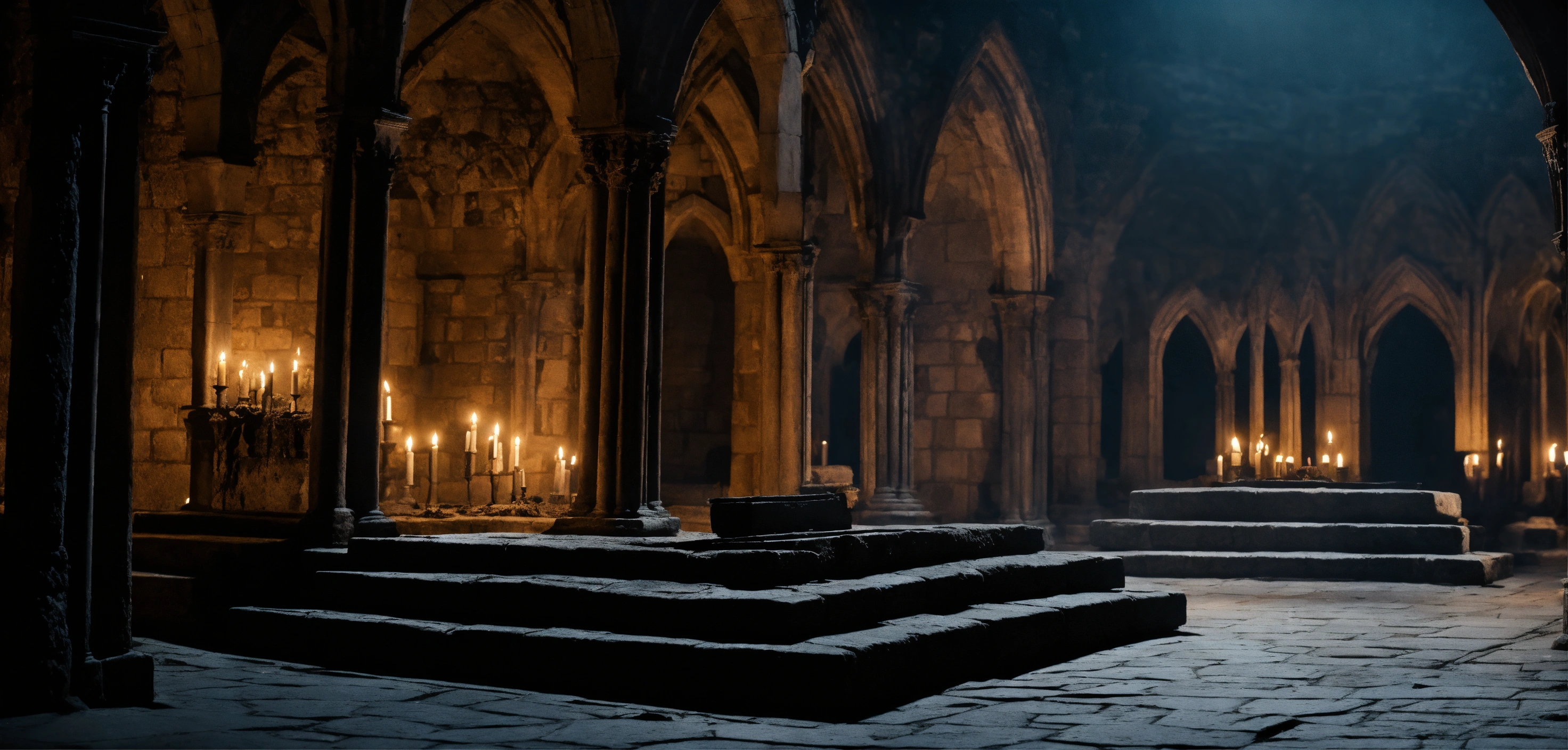 Lexica - Cinematic vampire underworld movie look, old gothic crypt by ...