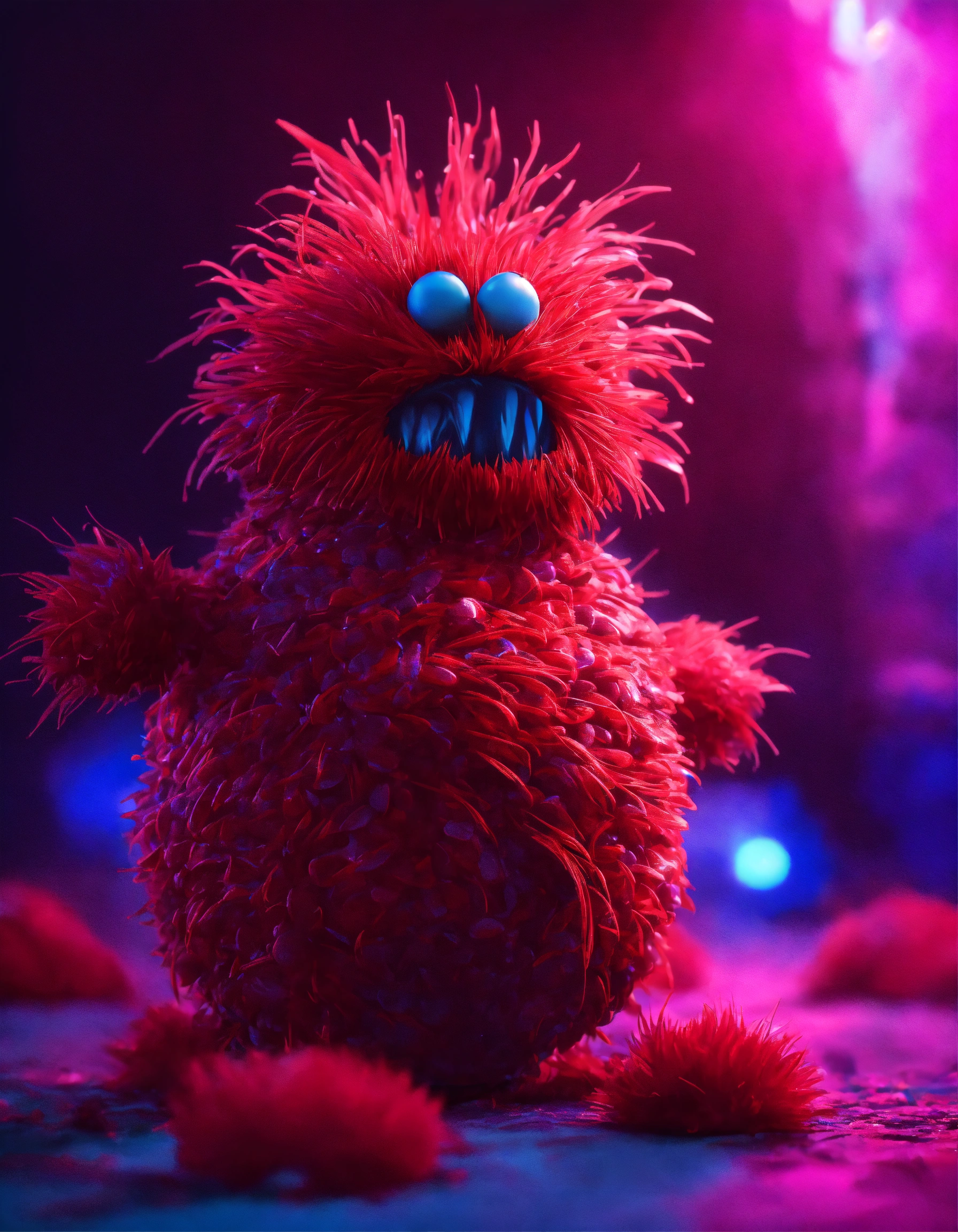 Lexica - CGI! scary looking red germ character. Highly detailed. Scary ...