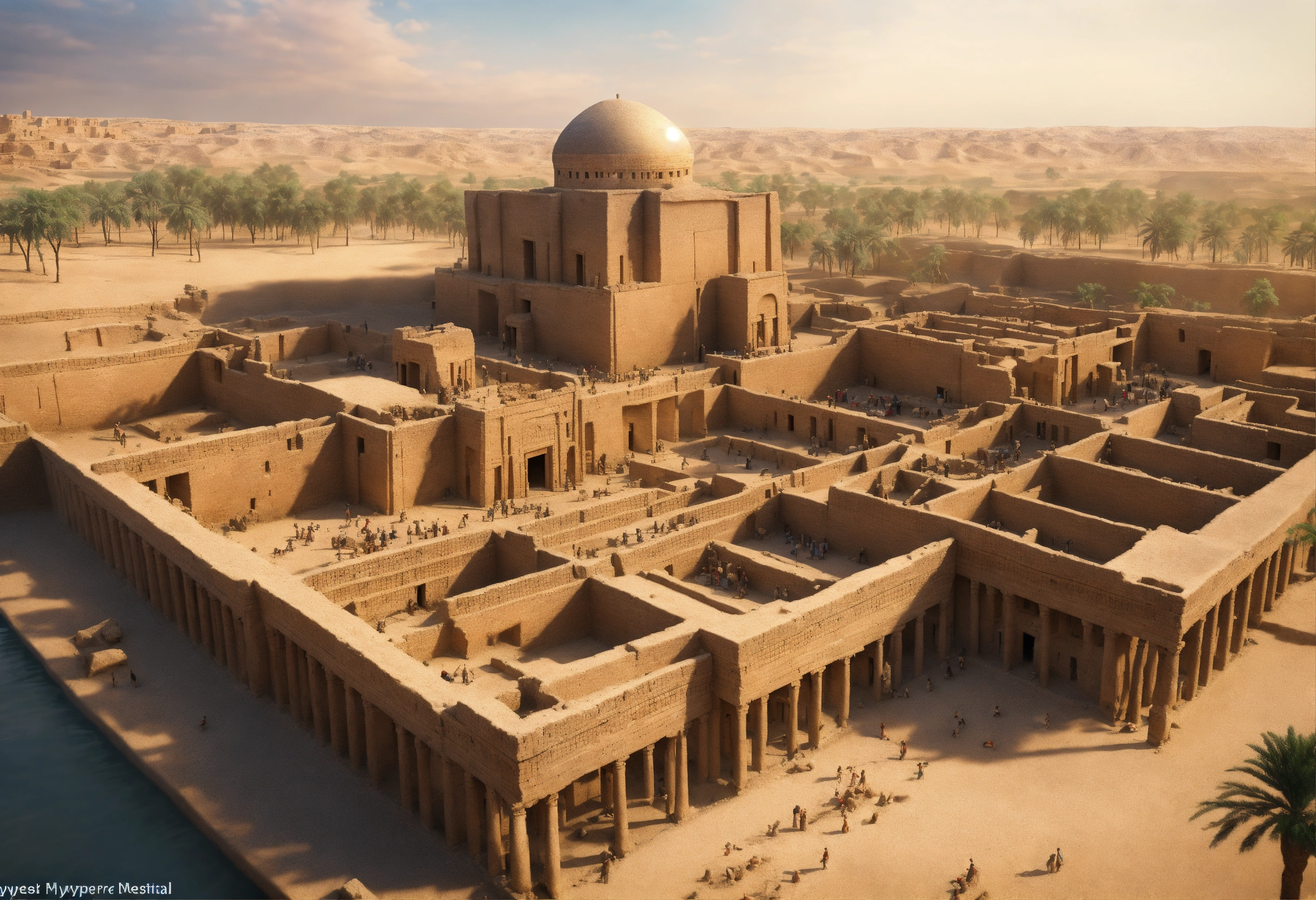 Lexica - Ancient city Mesopotamia. Ancient buildings, 811-806 BC. hyperrealism, 8k post ...