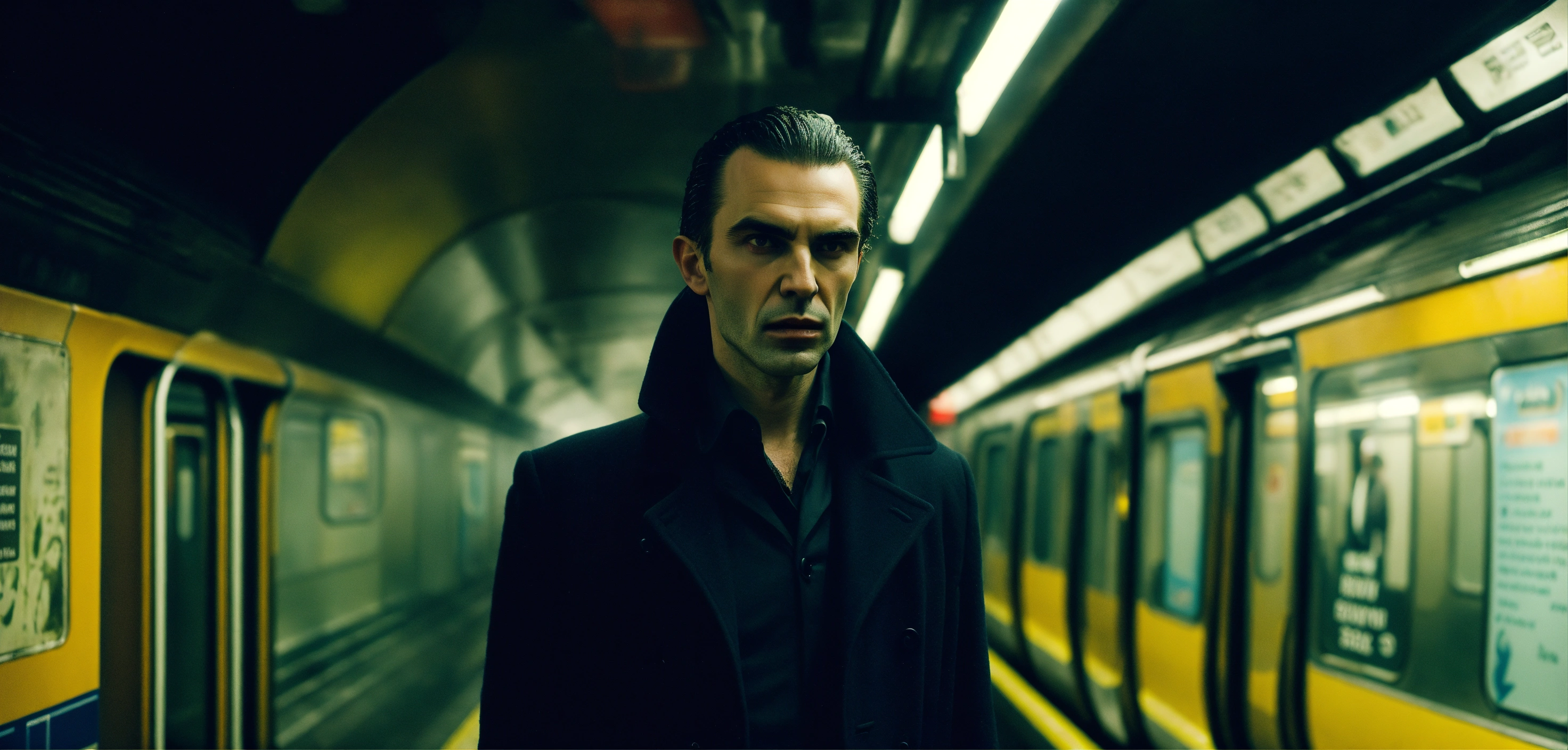 Lexica - Cinematic vampire underworld movie look, london Subway, haze ...