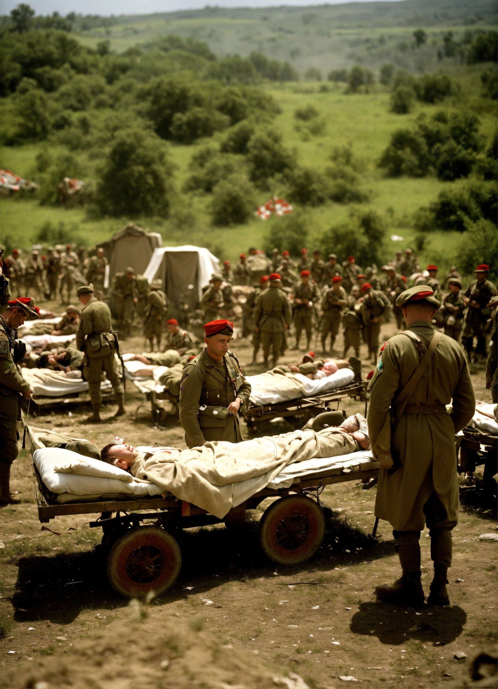 Lexica - Field hospital. Wounded soldiers treated by Red Cross nurses ...