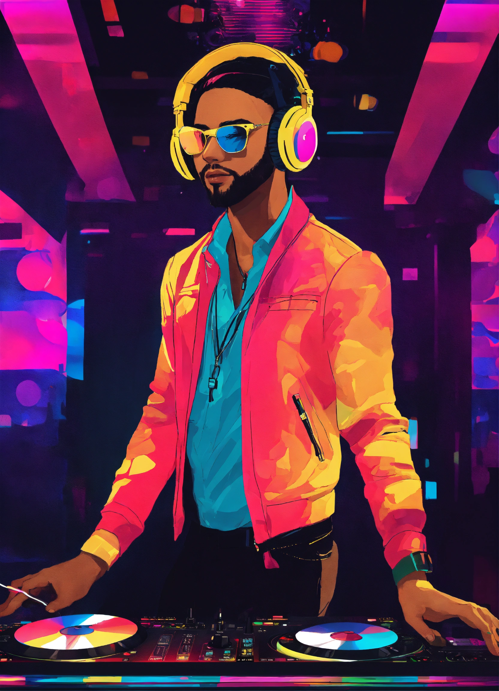 Lexica - IMAGE POUR NIGHTCLUB DJ with vibrant Color Palette