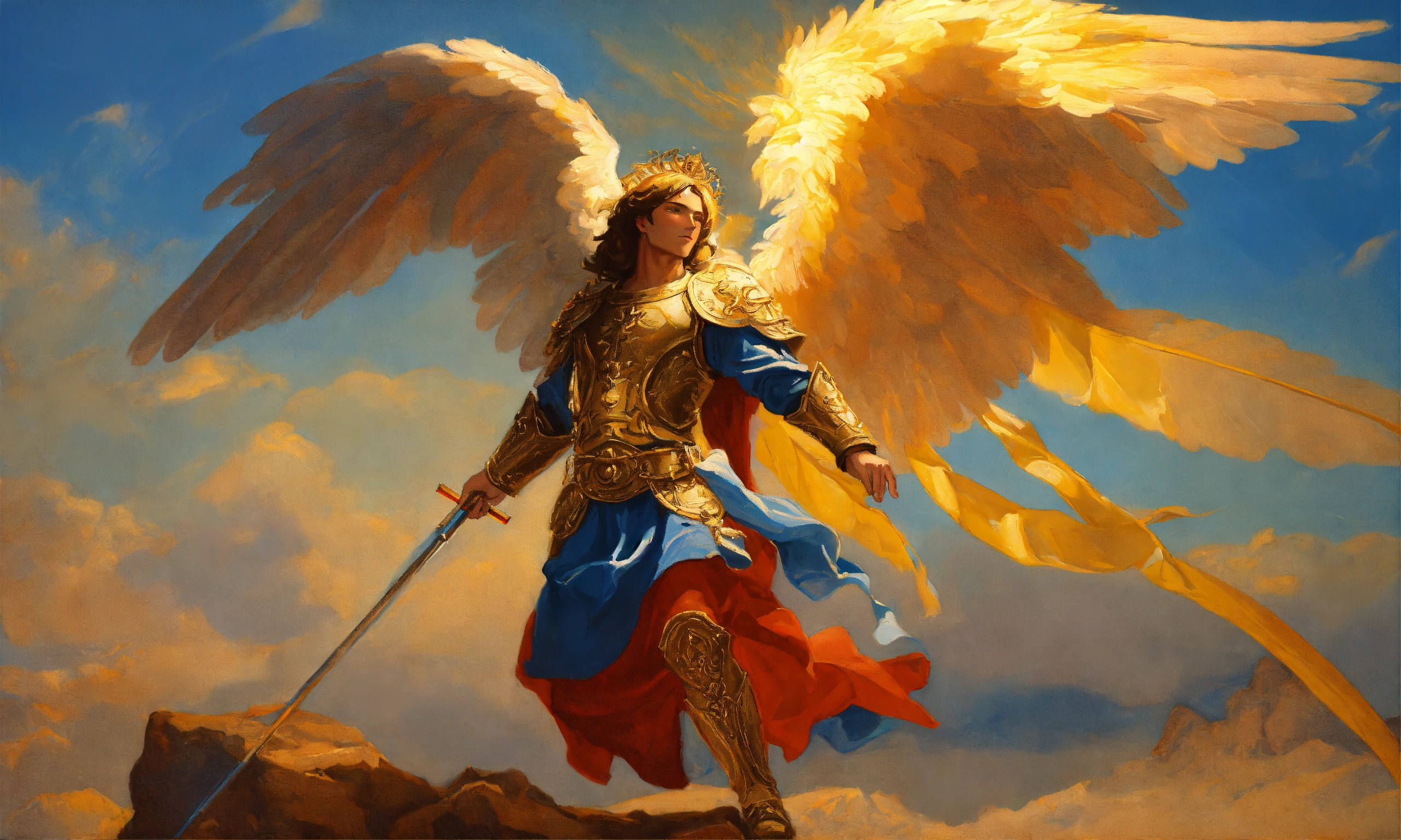 Lexica - Oil painting of asaint michael the arch angel