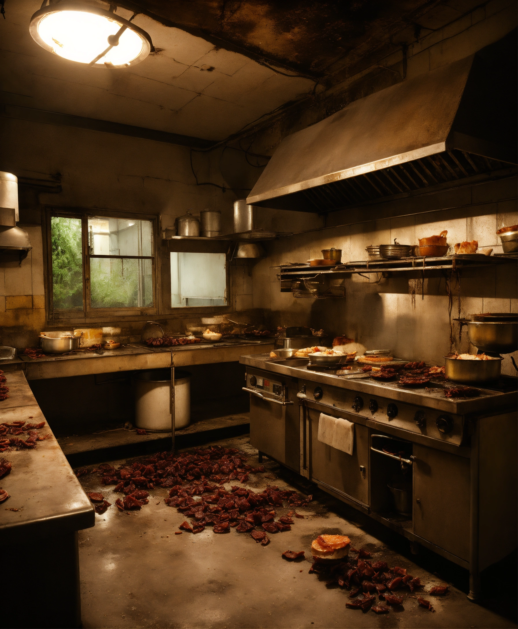 Lexica - Abandoned restaurant kitchen hotel, Large white and steel ...