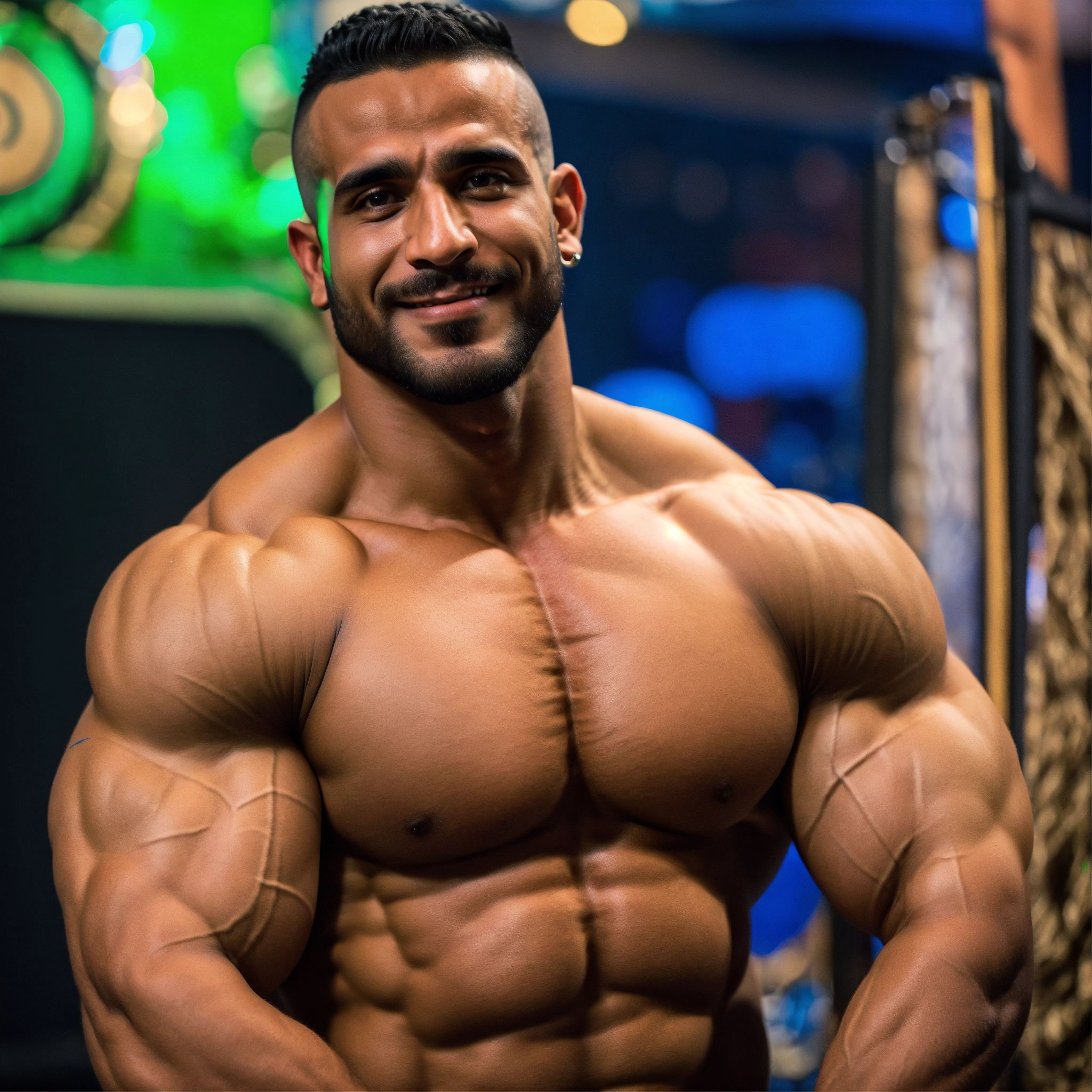 Lexica - 30-year-old yemeni man with big muscles, big bodybuilder, body ...