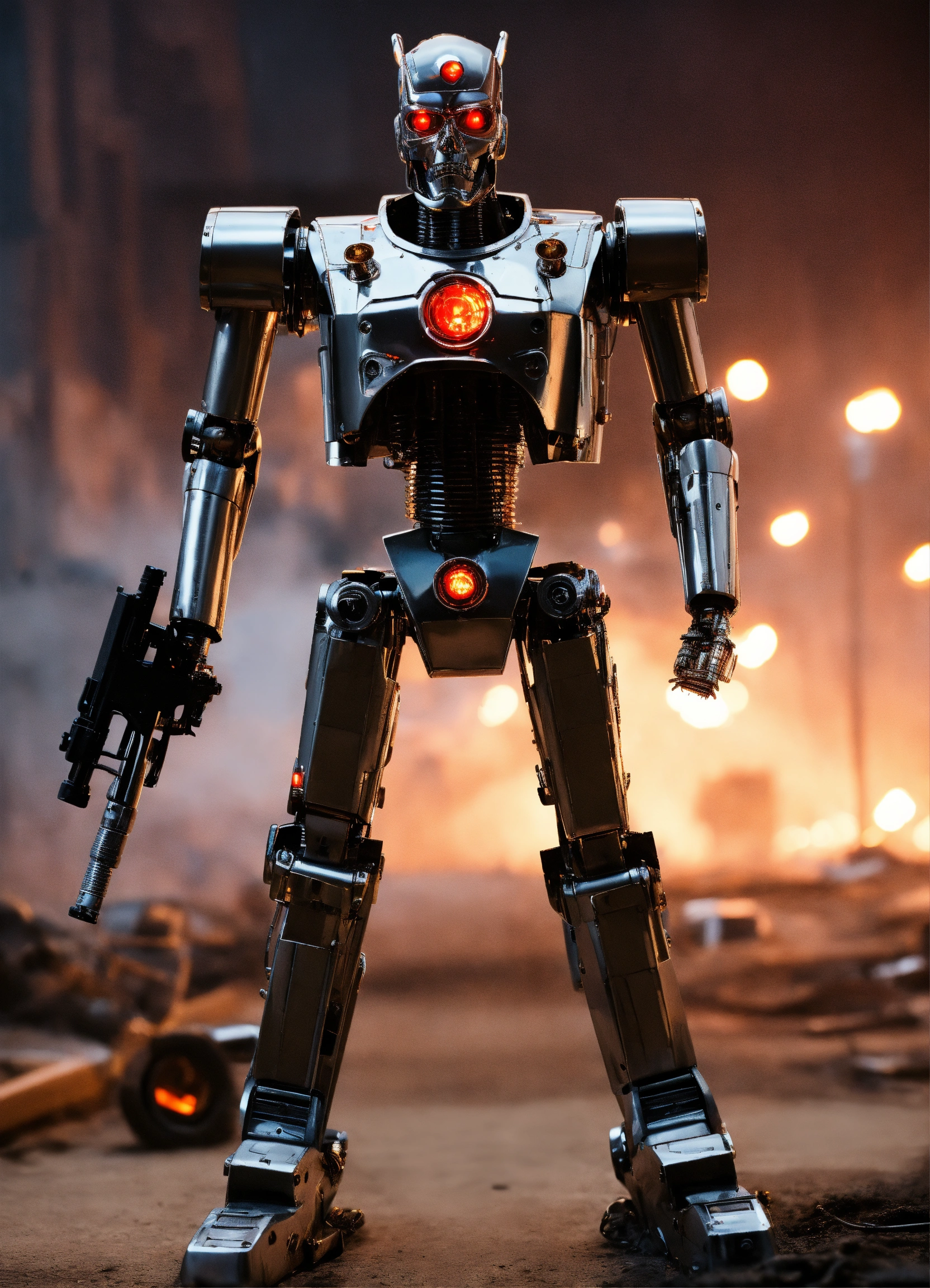 Lexica - Terminator t1000 metal robot with gun