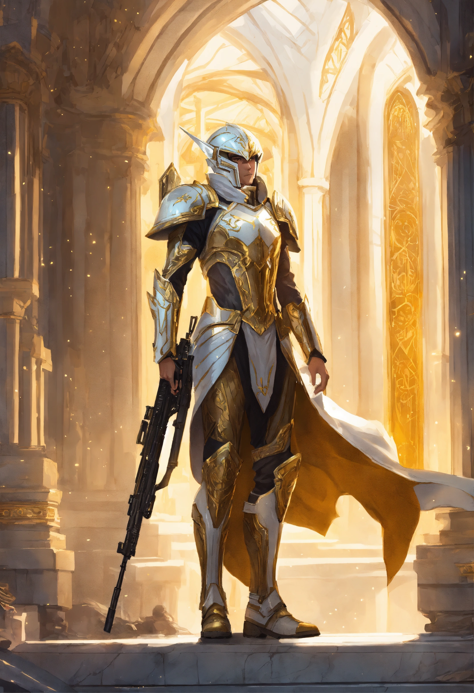 Lexica - Epic drawing of a full body of a high elf sci fi soldier ...