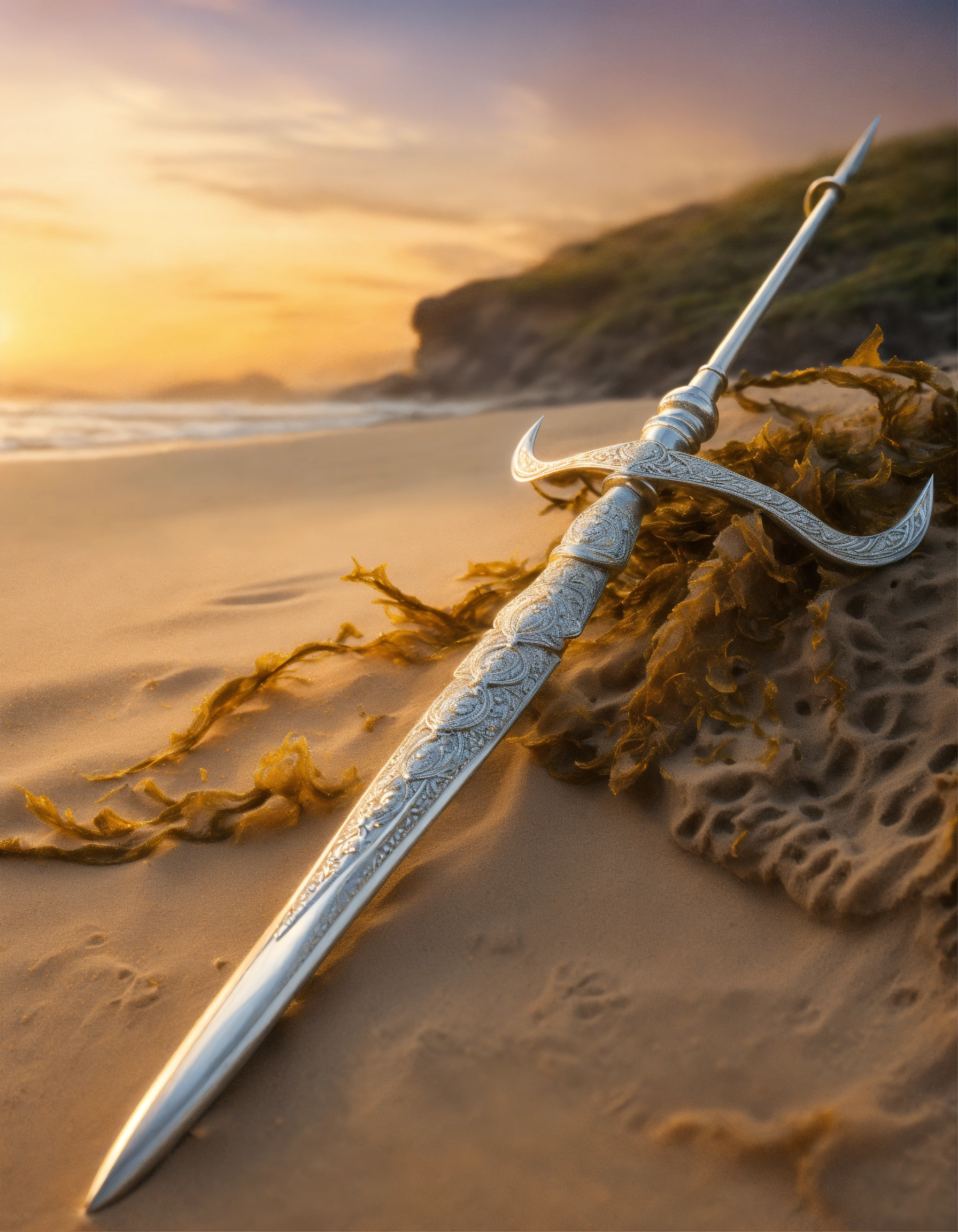 Lexica - 8k, picture of a narrow and delicate toothed spear with sharp ...