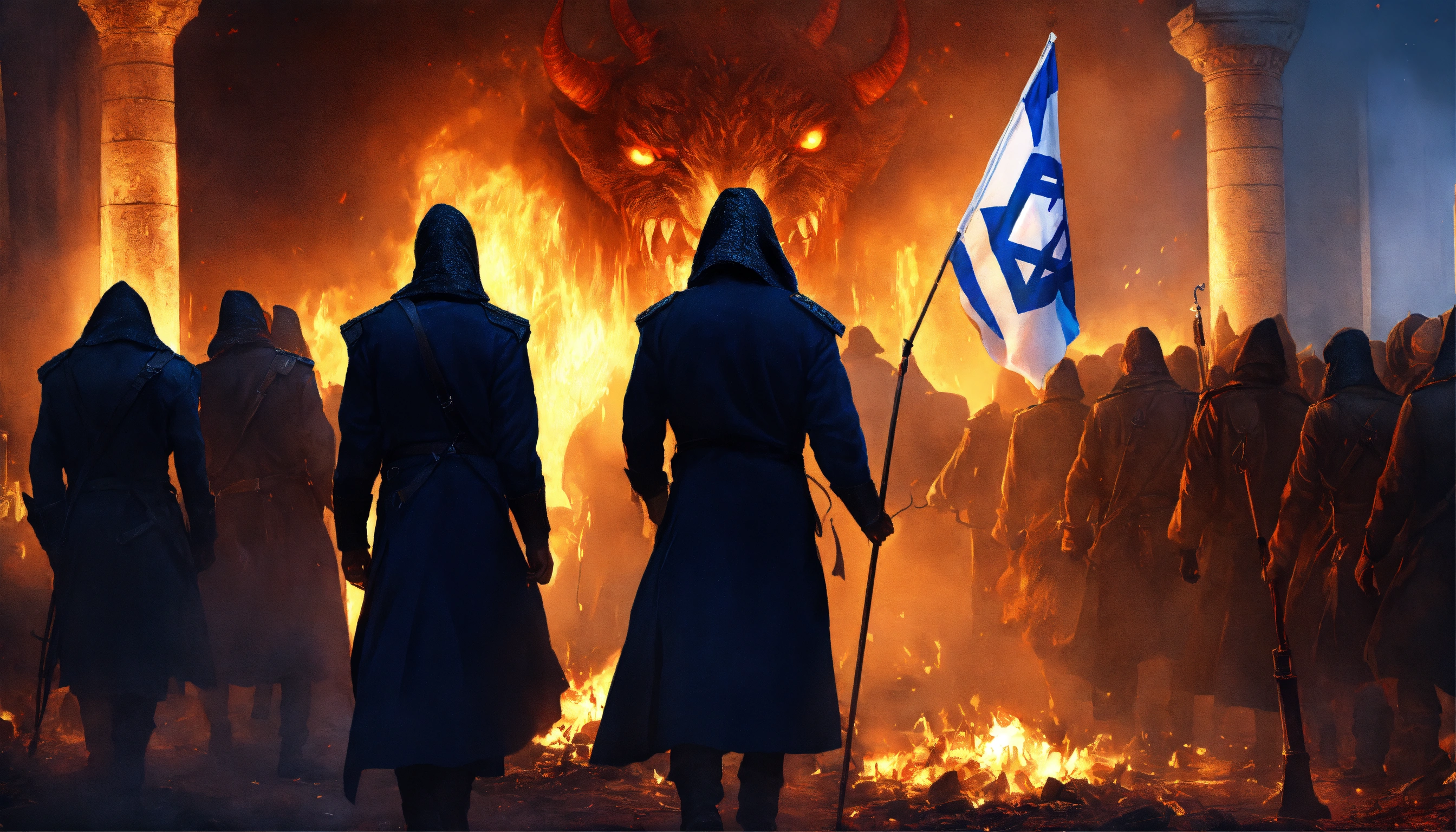 Lexica - Evil demonic Israel demon army carrying Israeli flags ...