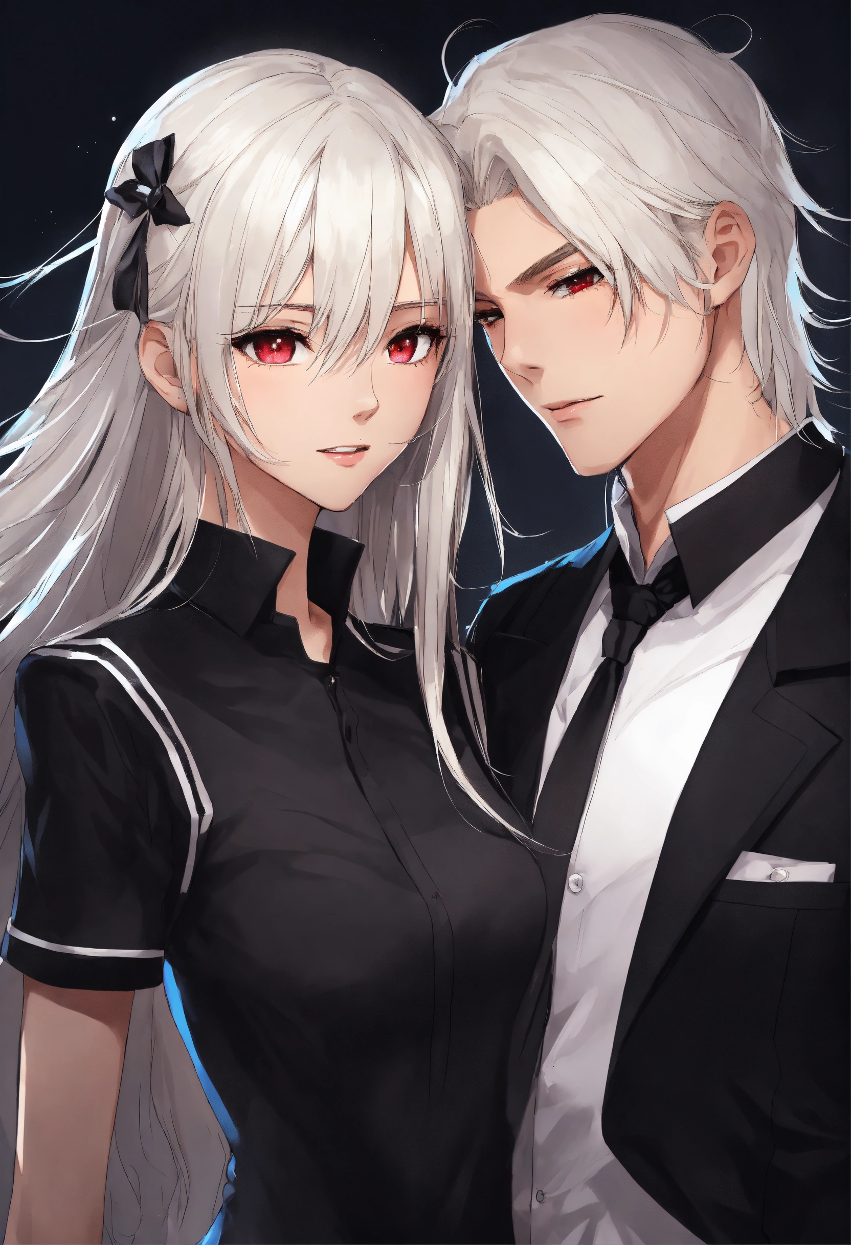 Lexica - Guy and girl 20 years old. twins. The girl has white long ...