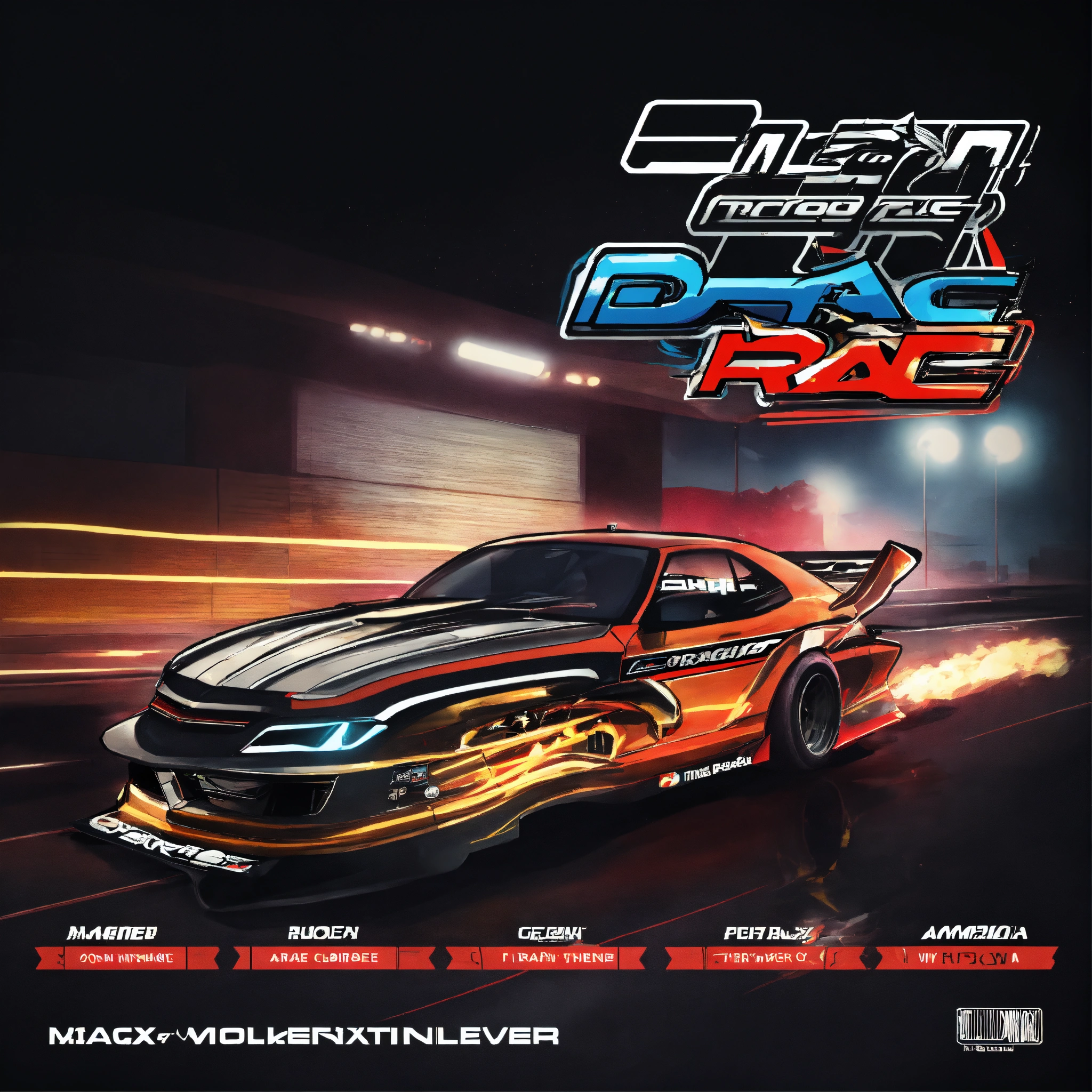 Lexica - Clean modern drag race car badge sticker