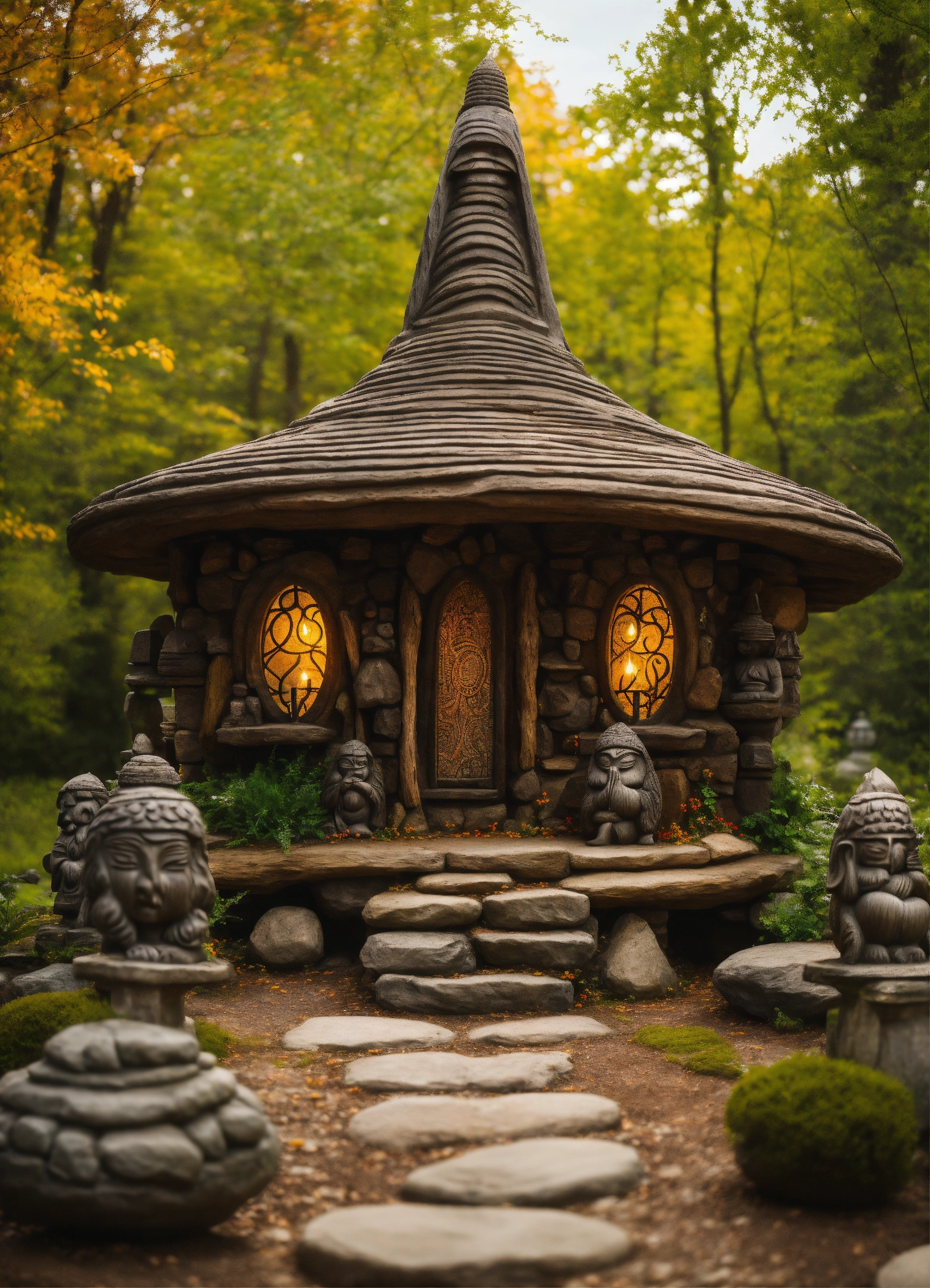 Lexica - An ancient spiritual stone hooded female gnome germanic cabin ...