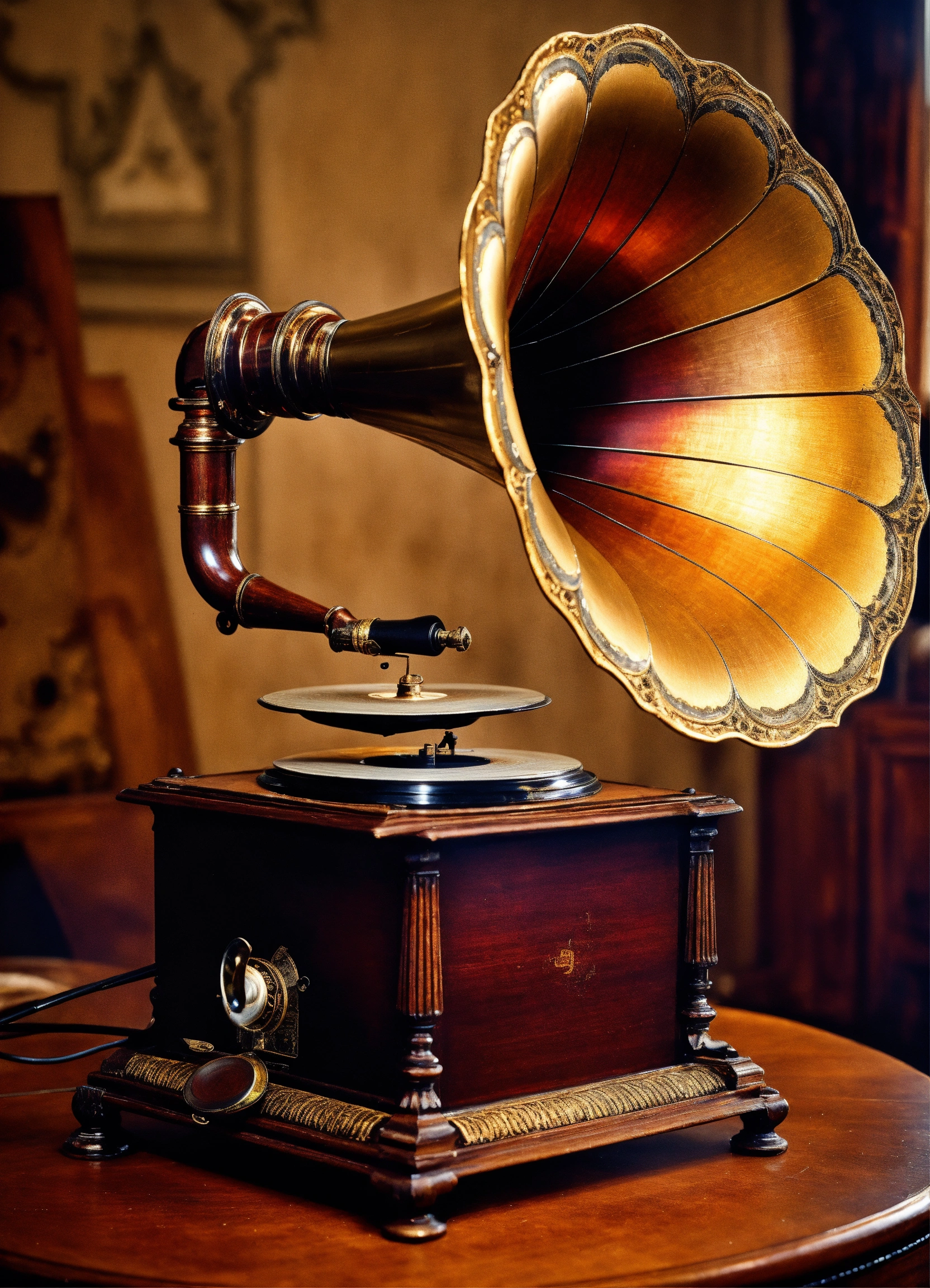 Lexica - Beautiful old gramophone, beautiful detail.