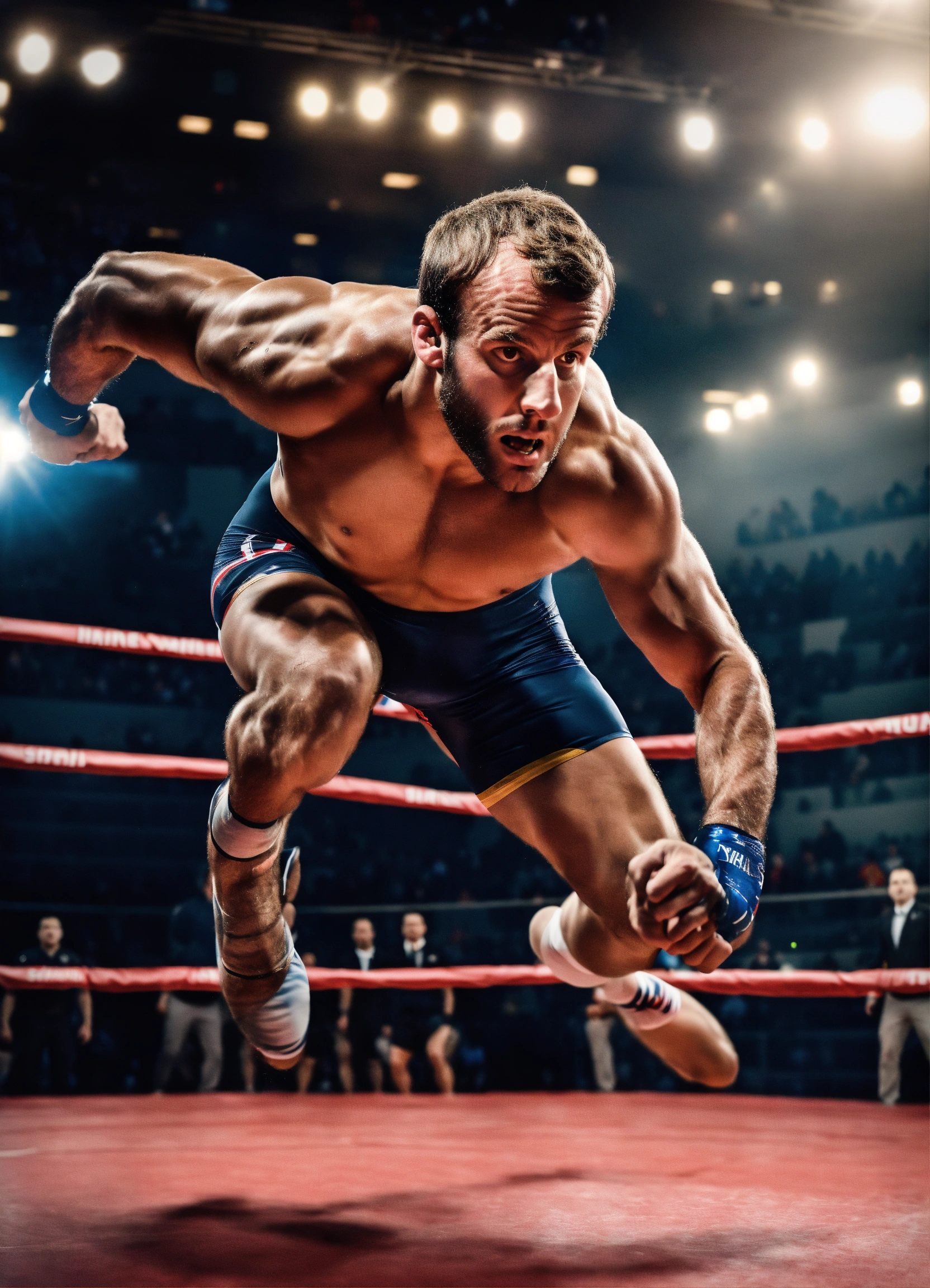 Lexica - Wrestling fighter Emmanuel Macron in the arena, sports ...