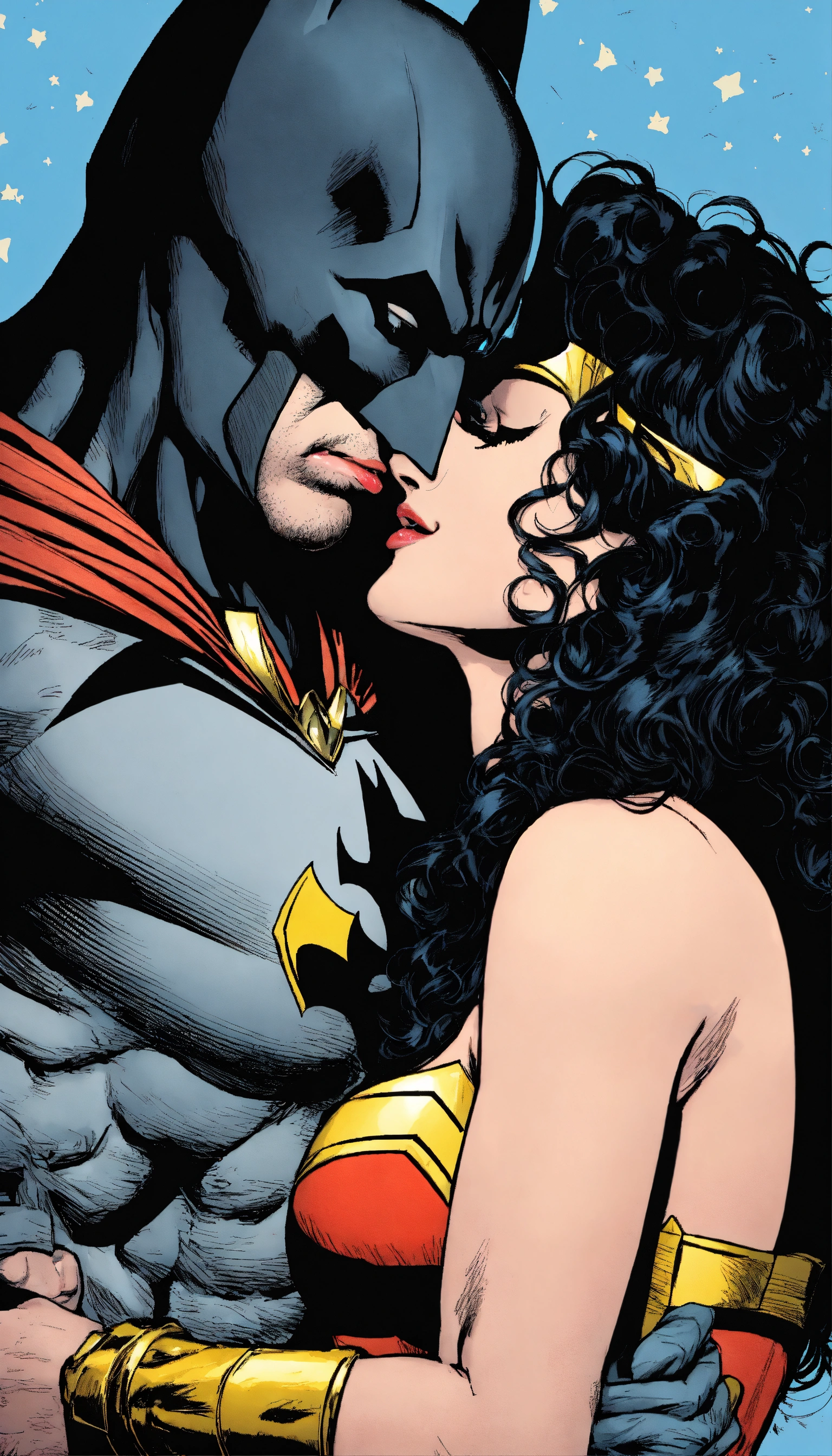 Lexica - Batman and the beautiful harmonic Wonder Woman, who kisses on the mouth detailed by ...