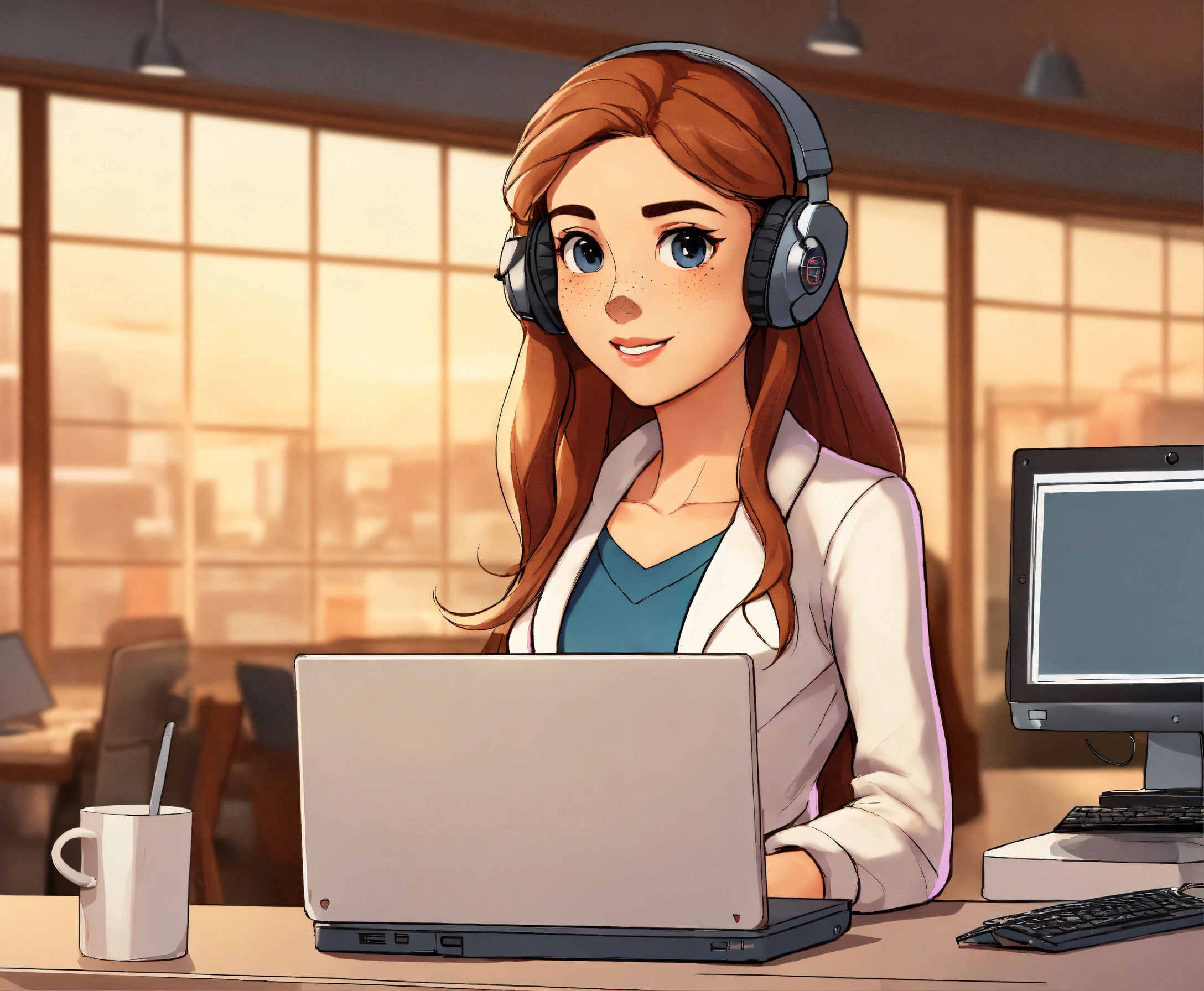 Lexica - A white intelligent, attractive female cartoon character. you can see her whole body ...