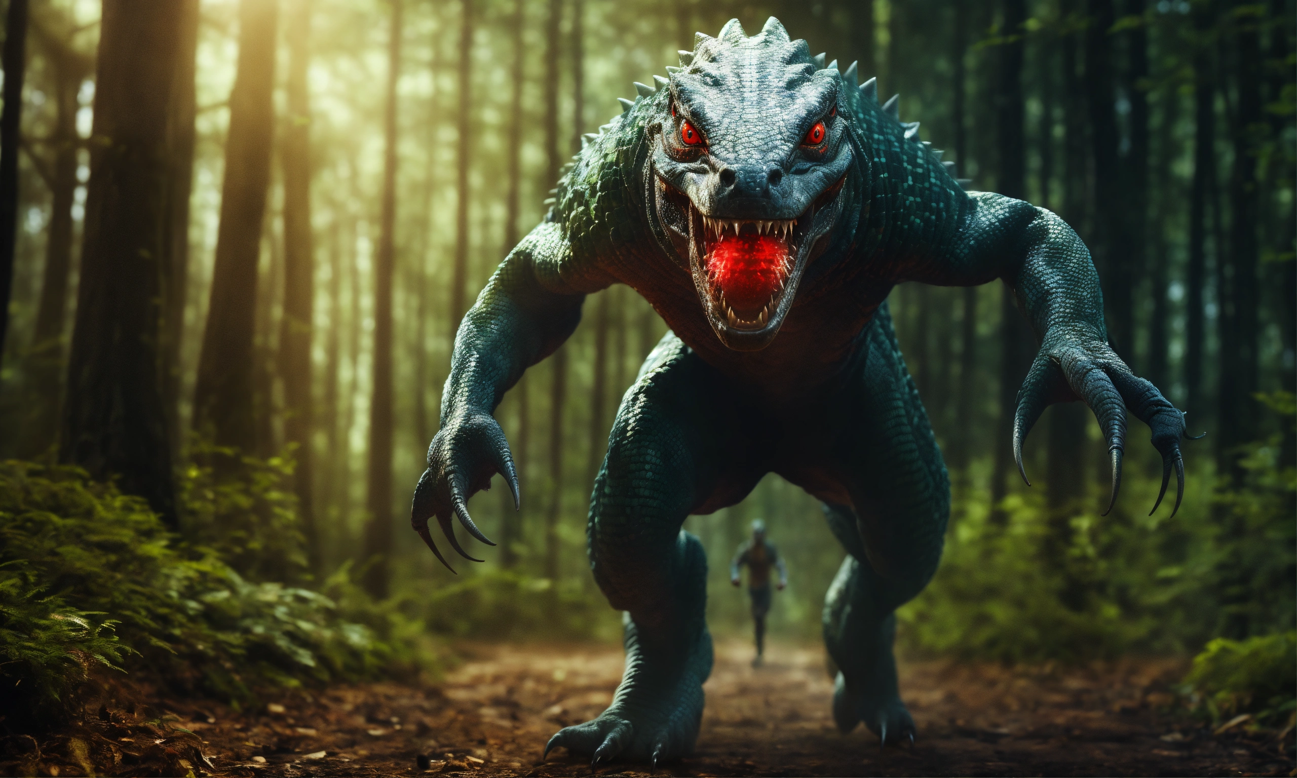 Lexica - Terrifying humanoid reptilian Running In Ultra Realistic Style ...