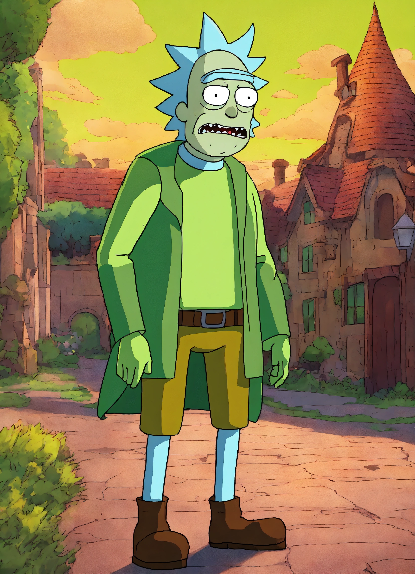 Lexica - Rick from the Rick and Morty series in the style of the Shrek ...