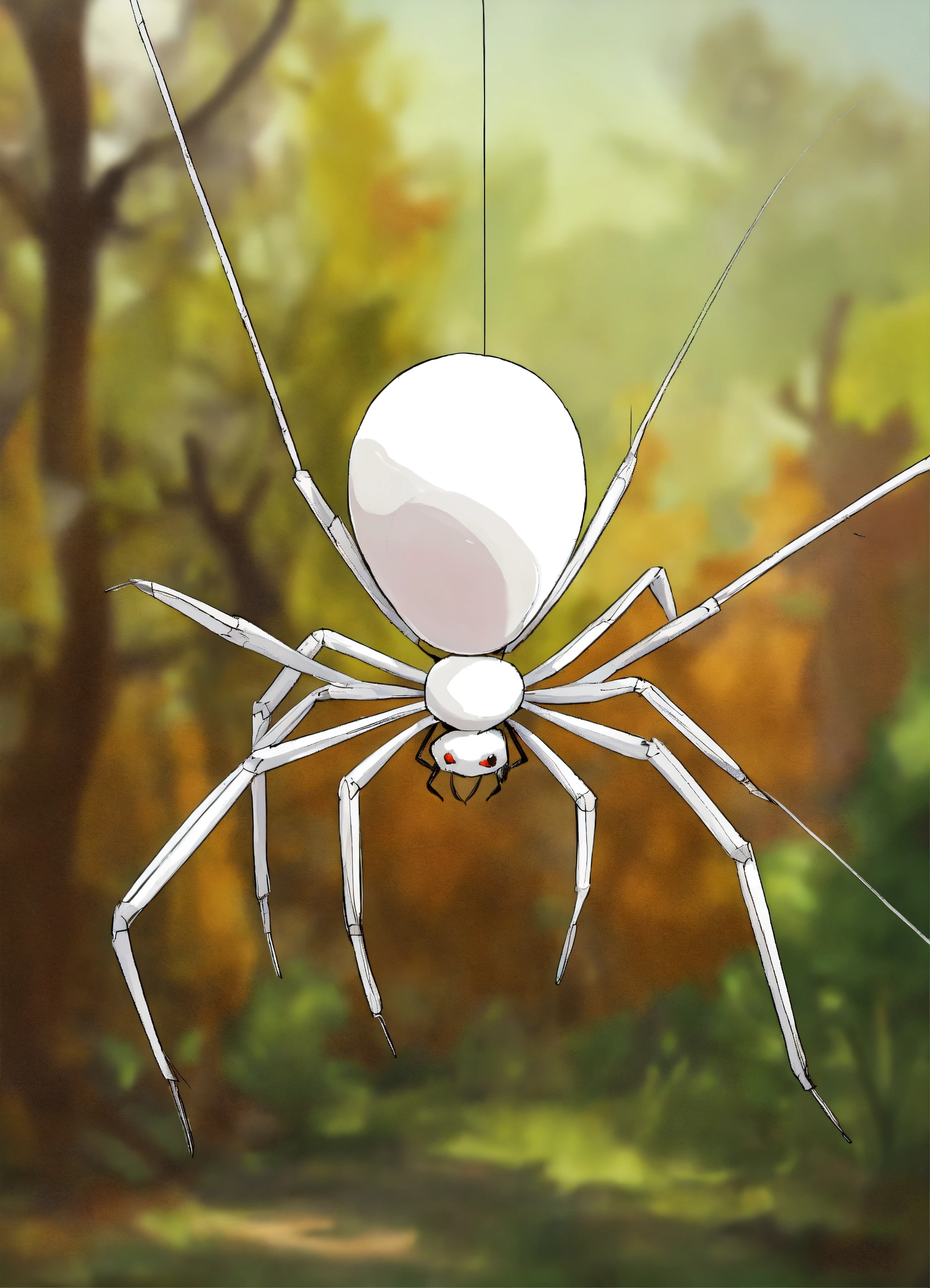 Lexica - A white spider coming down from a thread, without detail ...