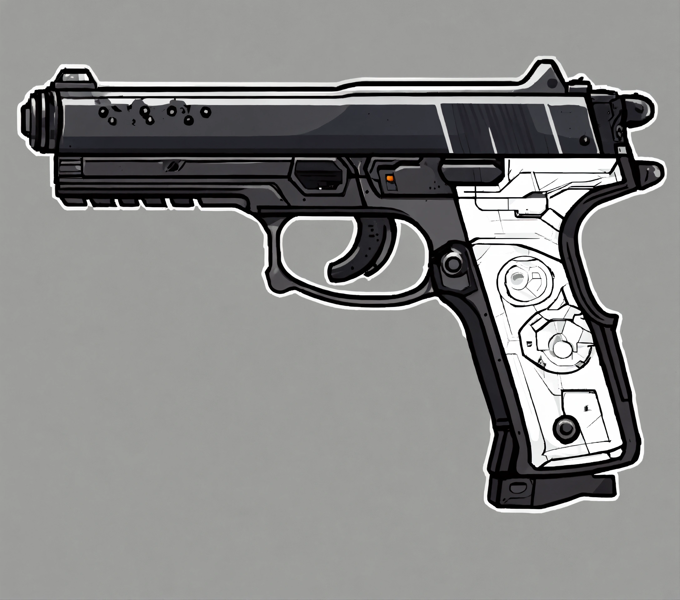 Lexica - A pistol or gun, for a 2d platformer game cute, black and ...