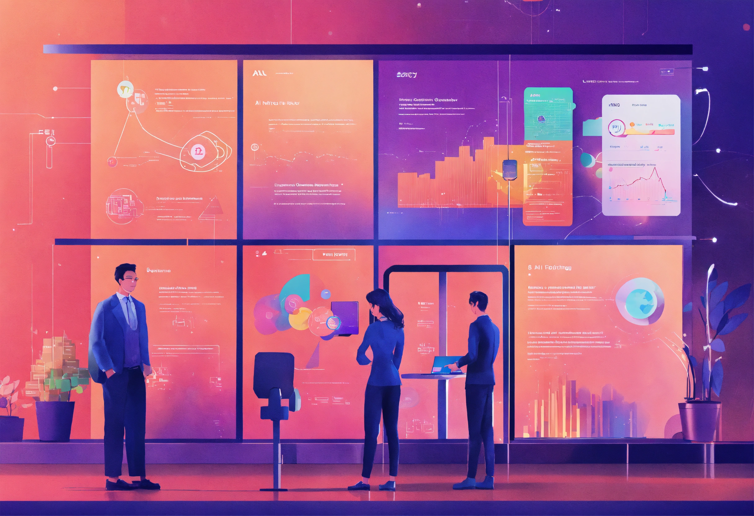 Lexica - Generate a series of images illustrating the integration of AI ...