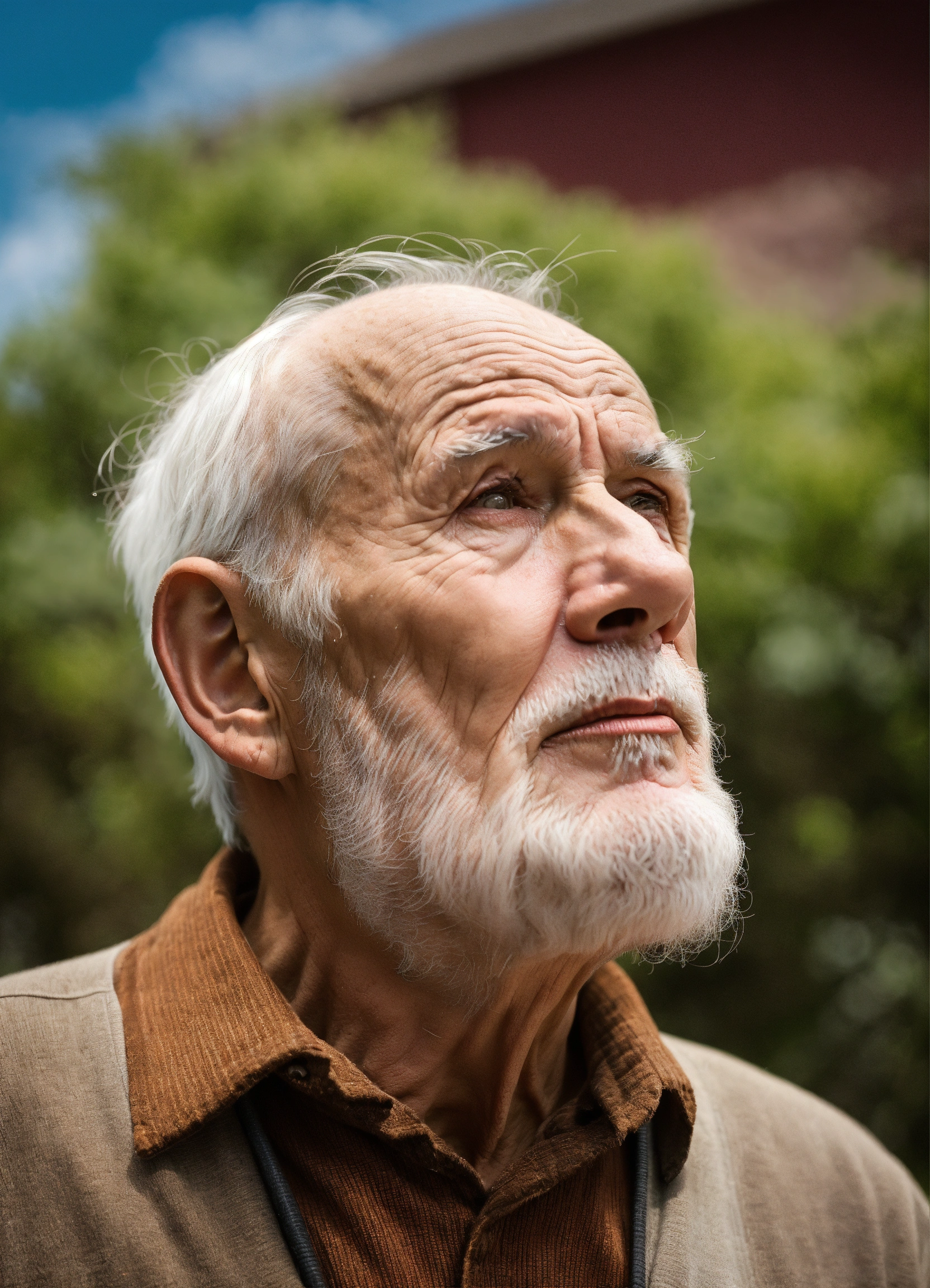 Lexica - Really old man looking up to sky