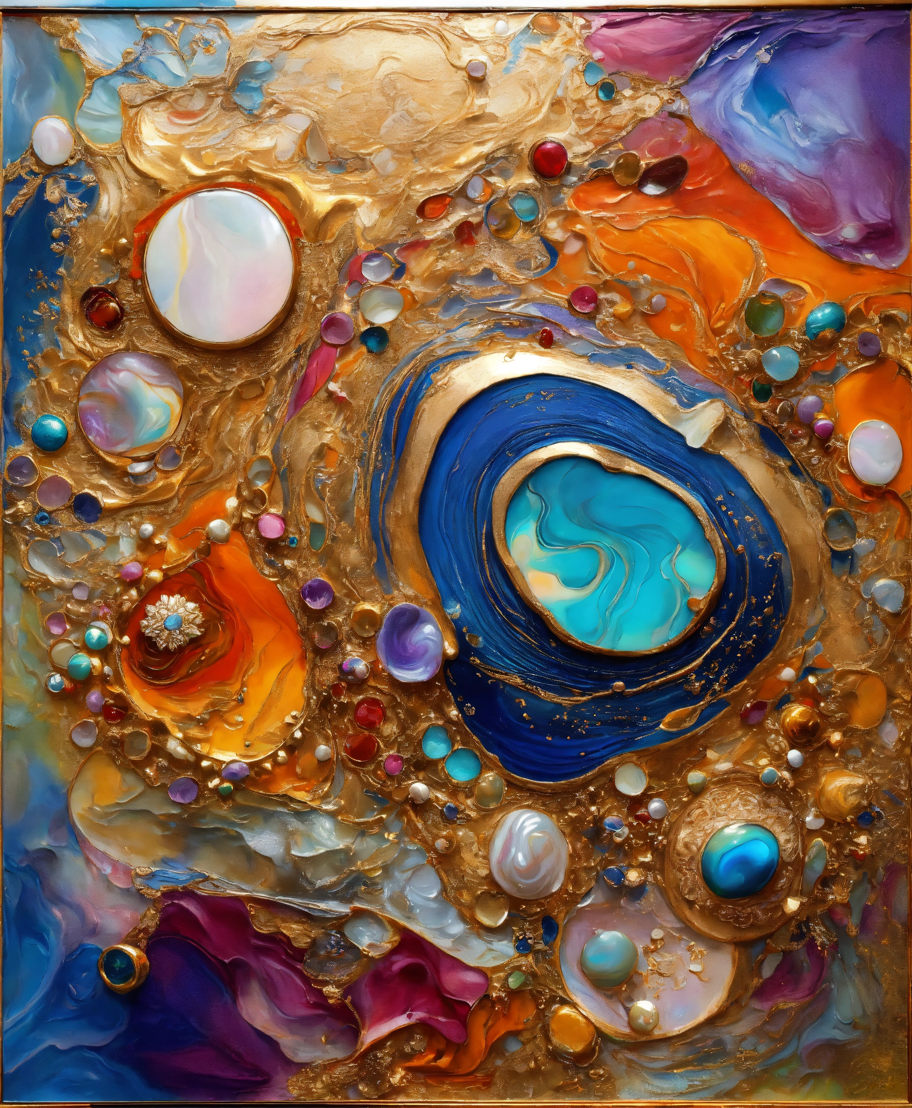 Lexica - Colorful abstract painting oil and water complex complicated ...