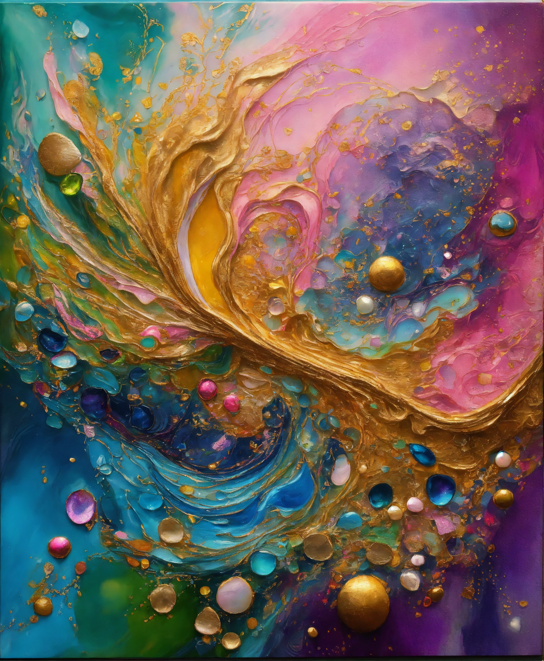 Lexica - Colorful abstract painting oil and water complex complicated ...