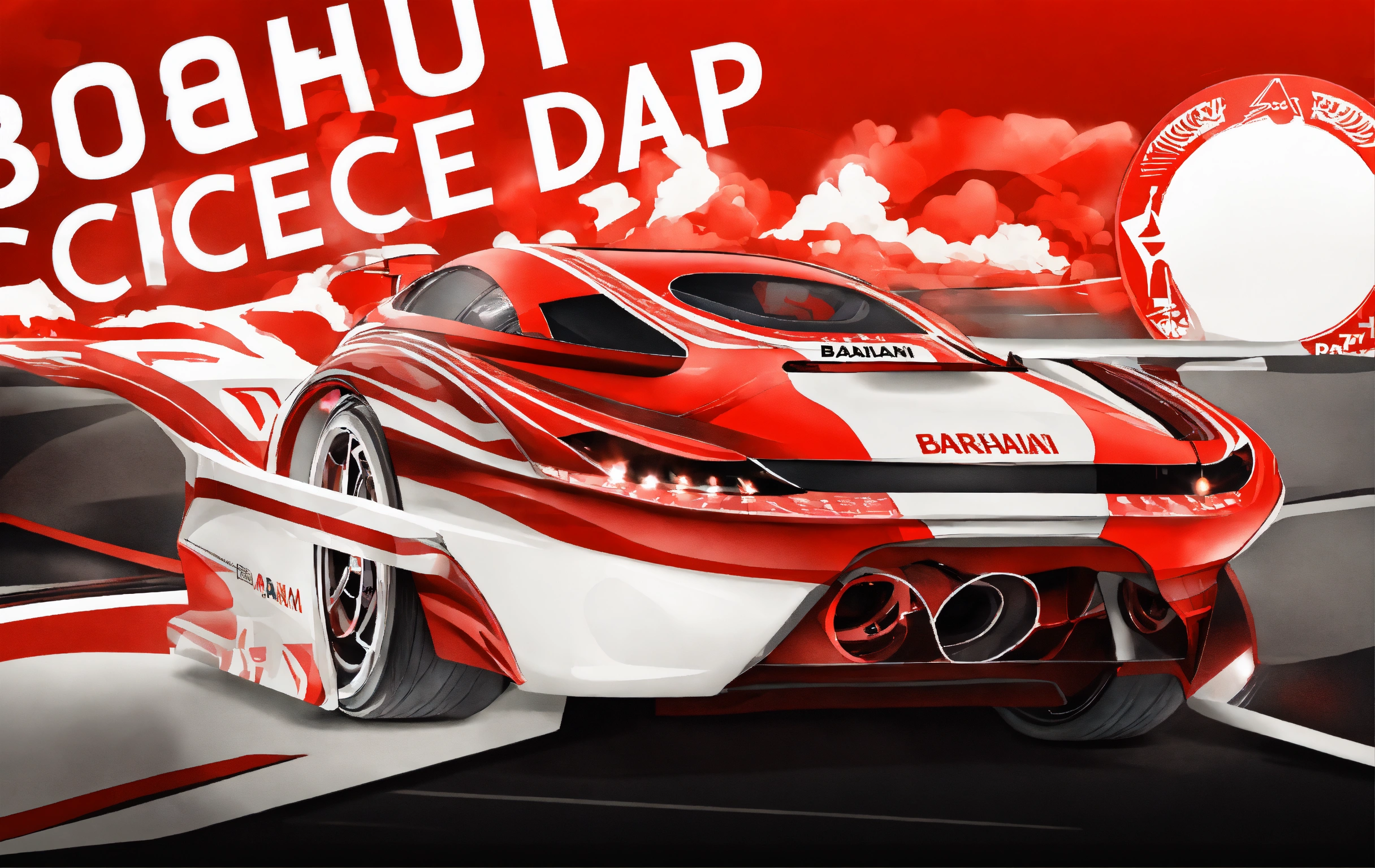 Lexica - Bahrain red and white vector clean modern car drag race car ...