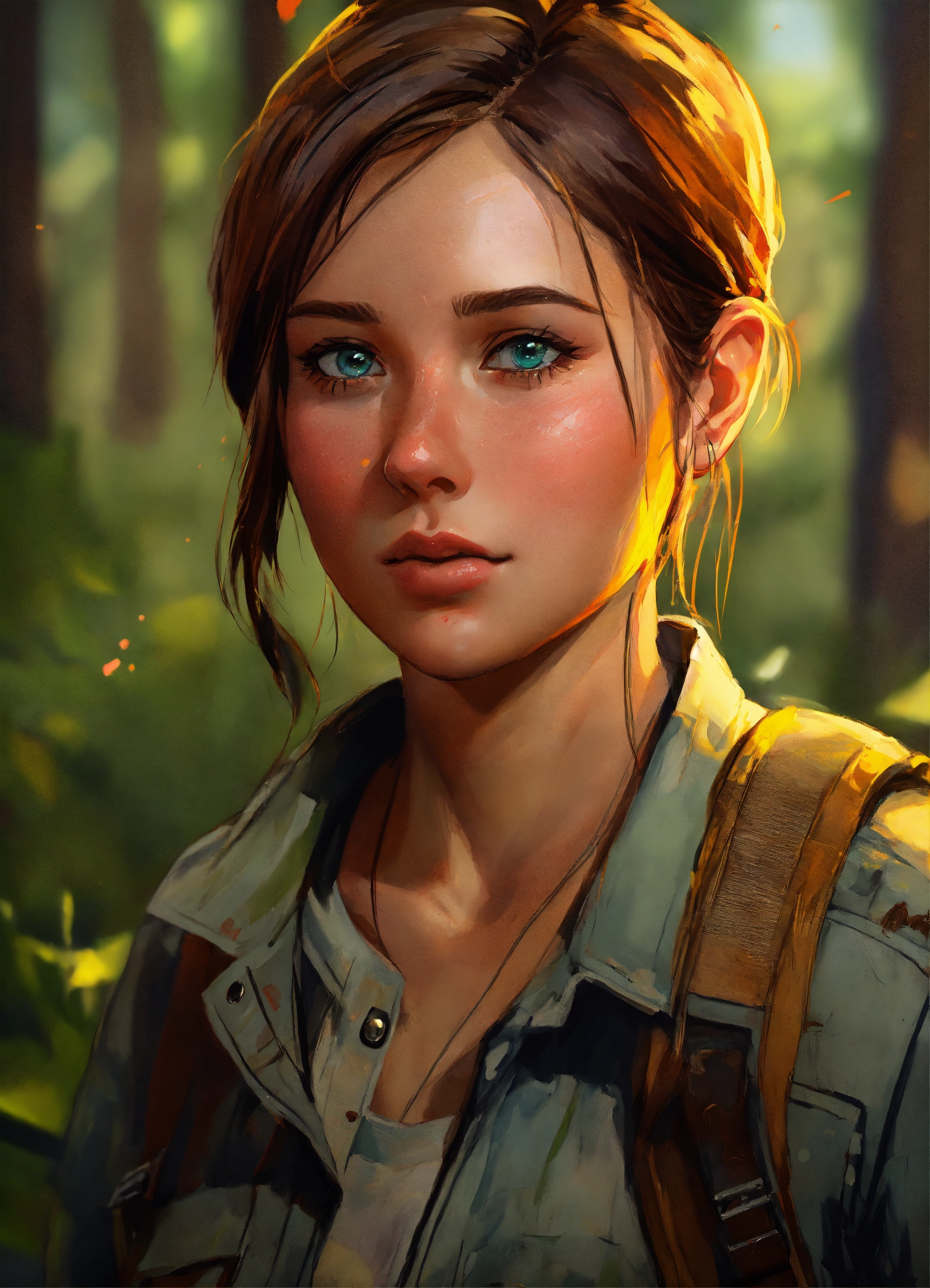 Lexica Ellie Character From Movie Last Of Us Realistic Cartoon Oil