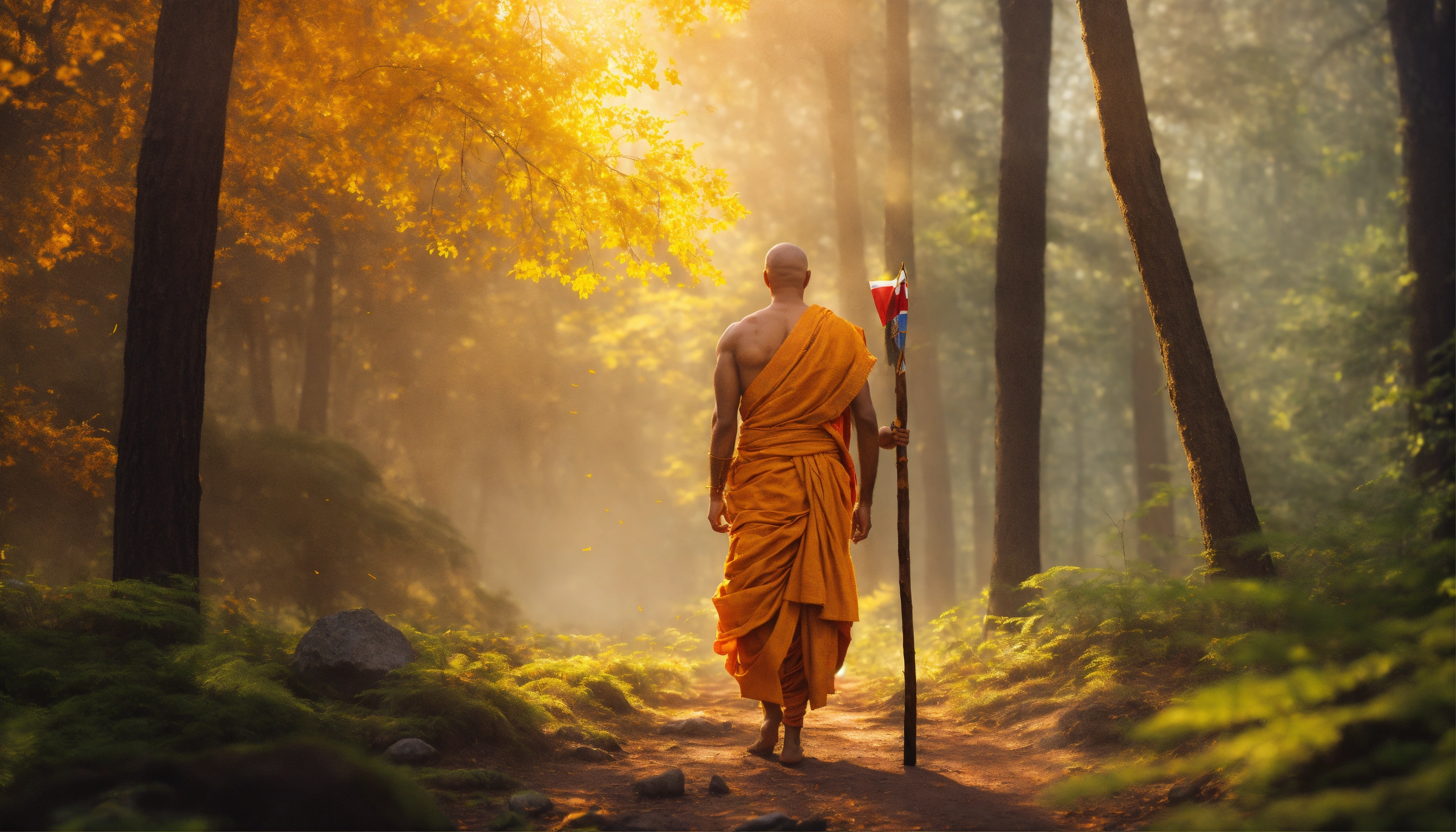 Lexica - Hindu saint without hair and roming in forest holding a stick ...