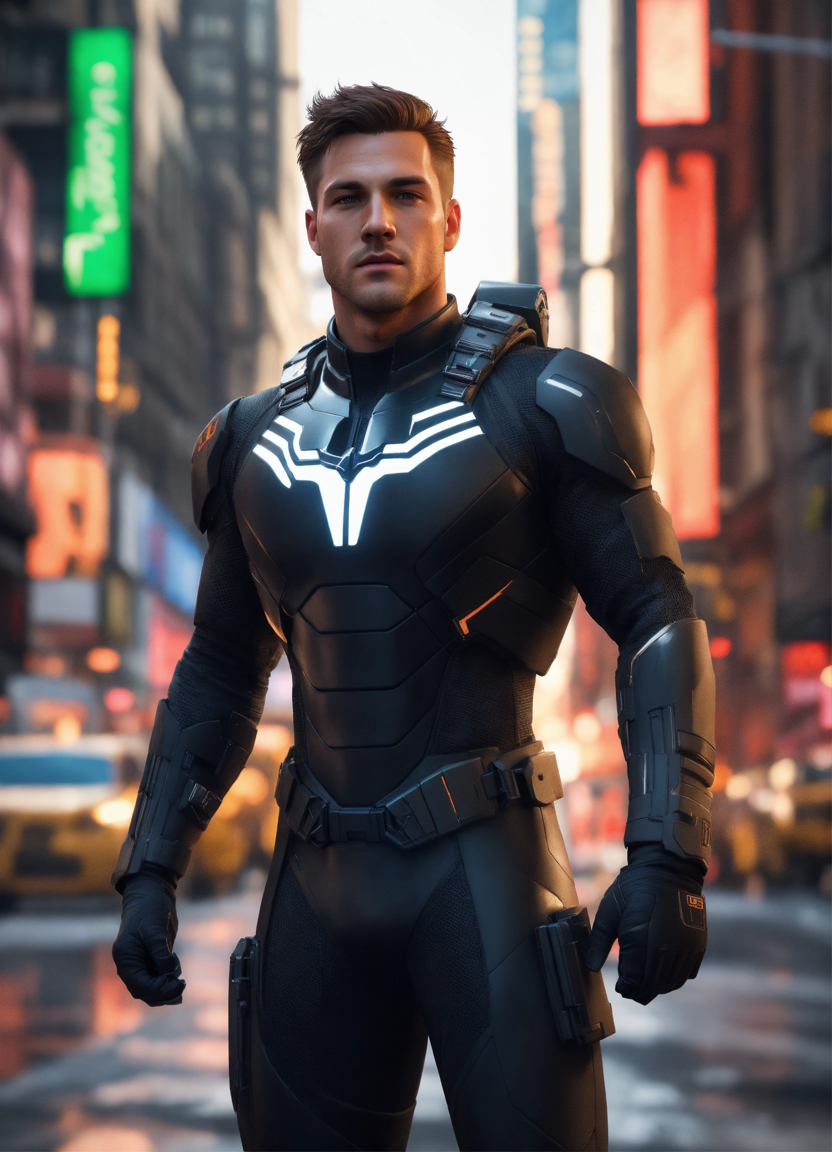 Lexica - Full body of a Handsome, athletic white male, with short brown ...